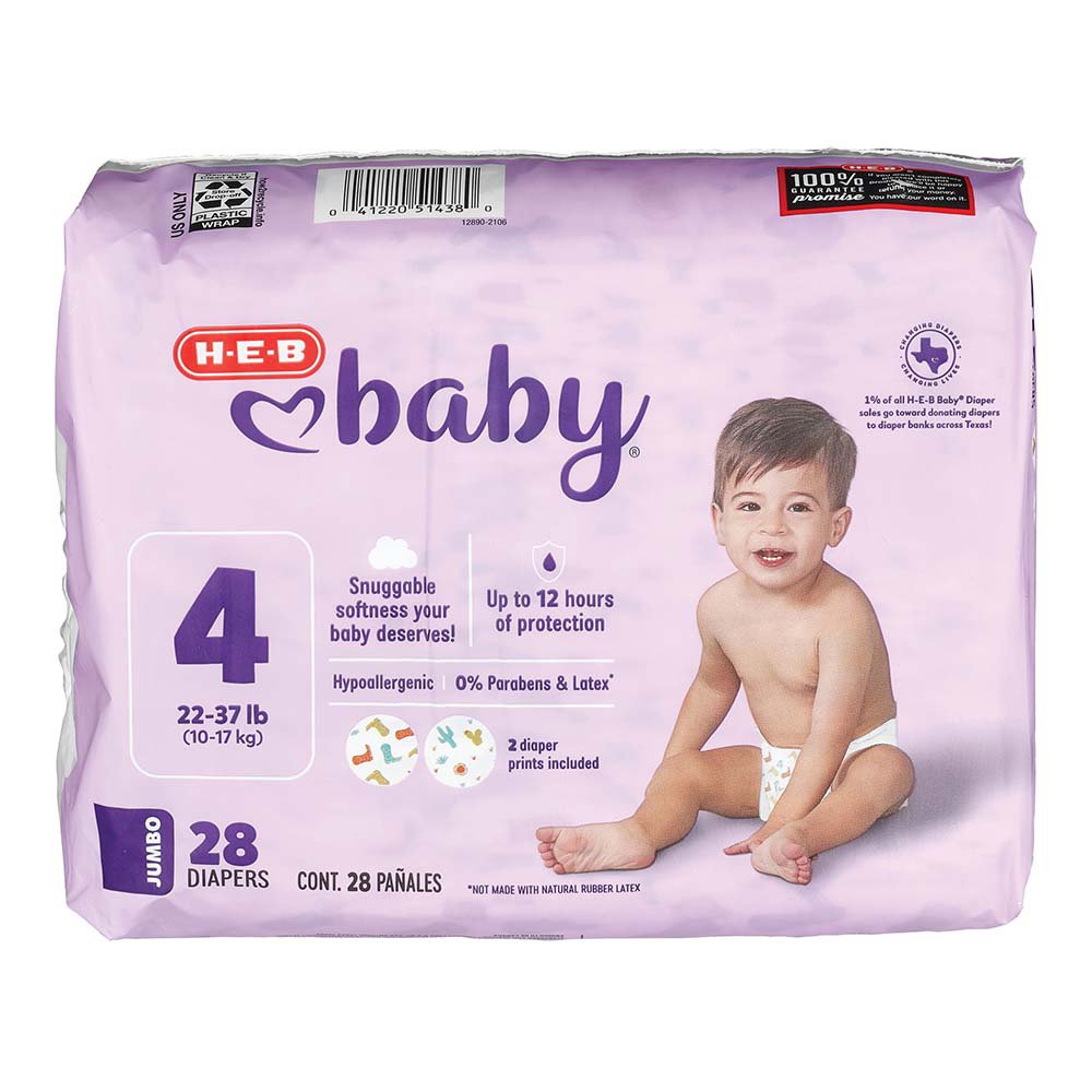 H E B Baby Jumbo Pack Diapers Size 4 Shop Diapers at H E B