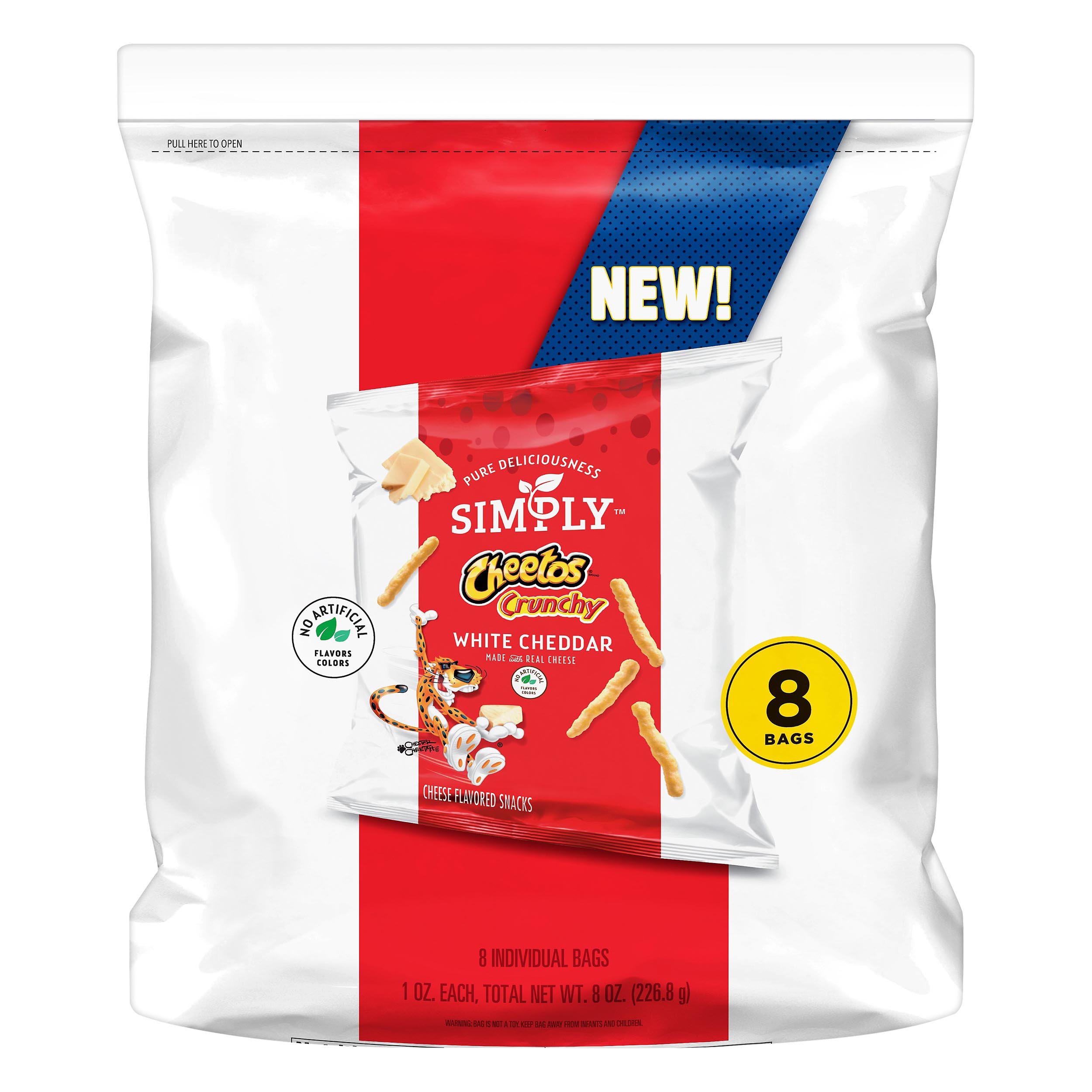 Simply Cheetos Crunchy White Cheddar Cheese Snacks - Shop Popcorn at H-E-B