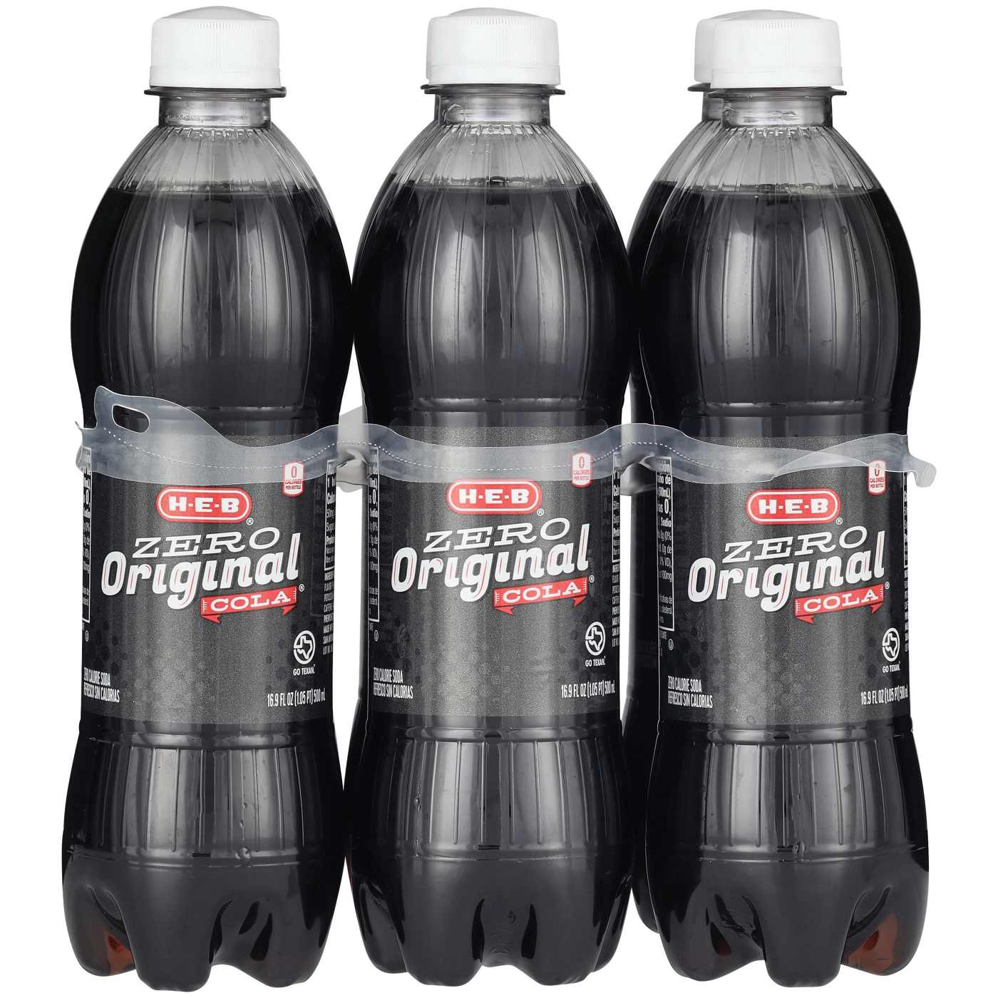 H-E-B Zero Calorie Original Cola Soda 6 pk Bottles - Shop Soda at H-E-B