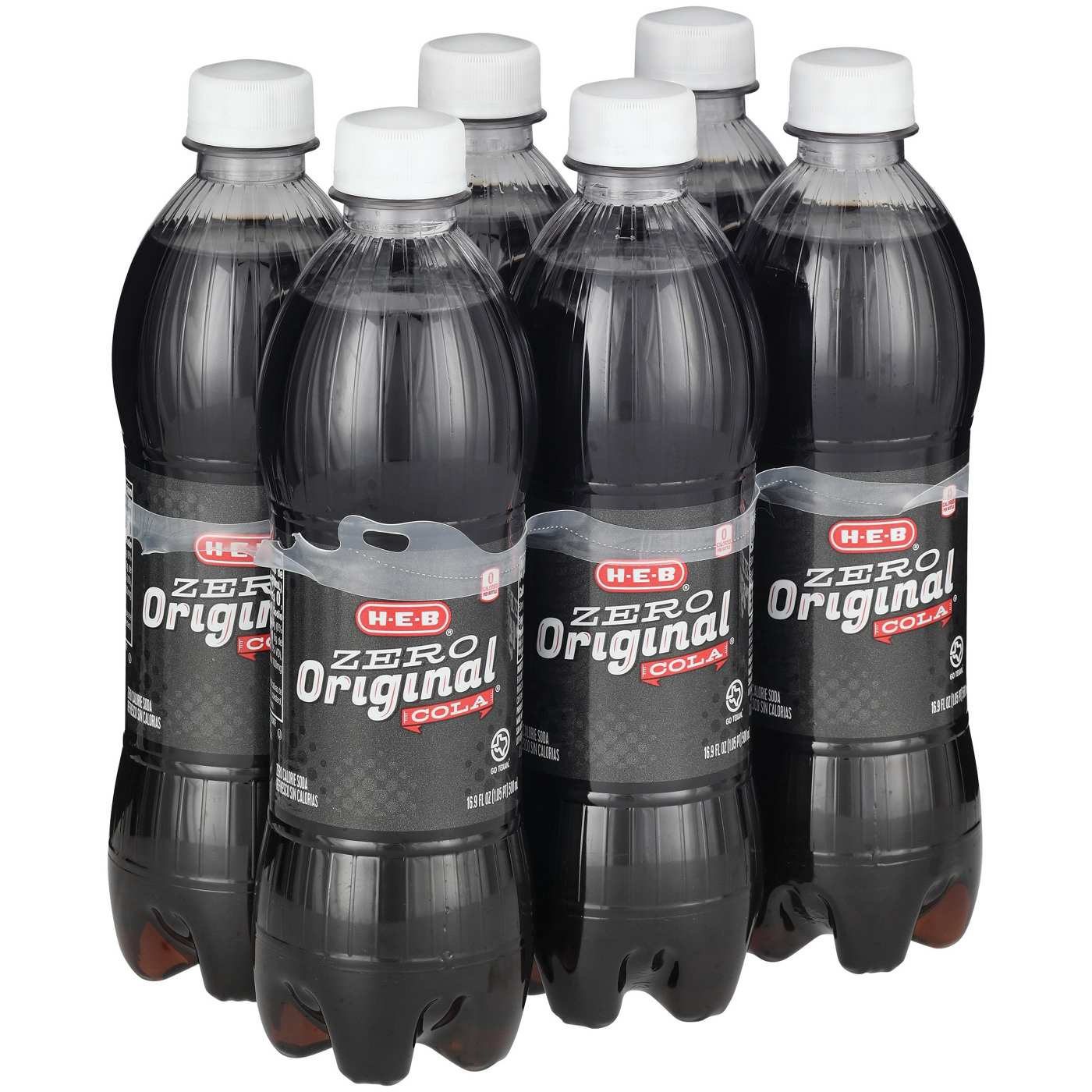 H-E-B Zero Calorie Original Cola Soda 6 pk Bottles - Shop Soda at H-E-B