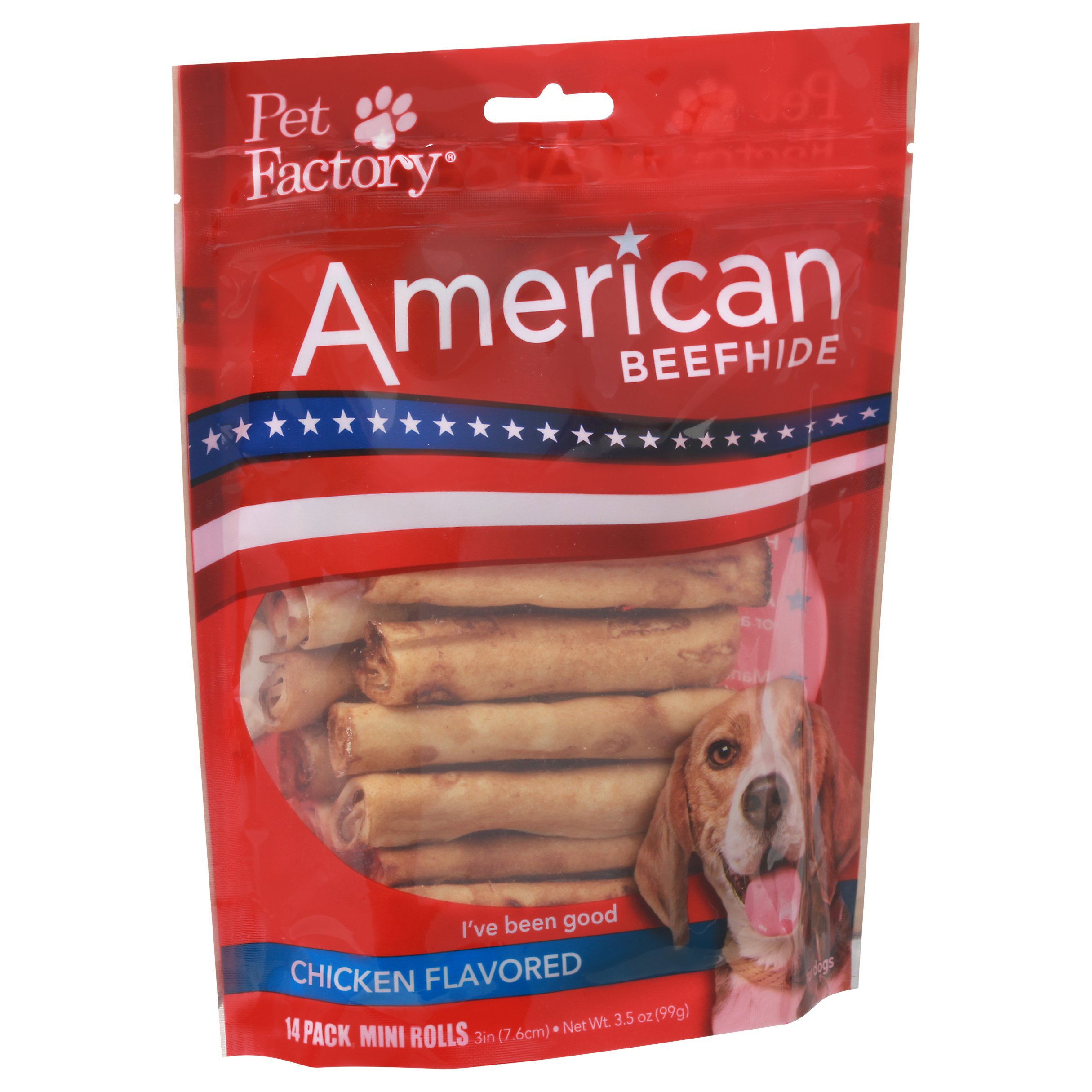Pet Factory American Beefhide Chicken Flavored Mini Rolls - Shop Bones ...