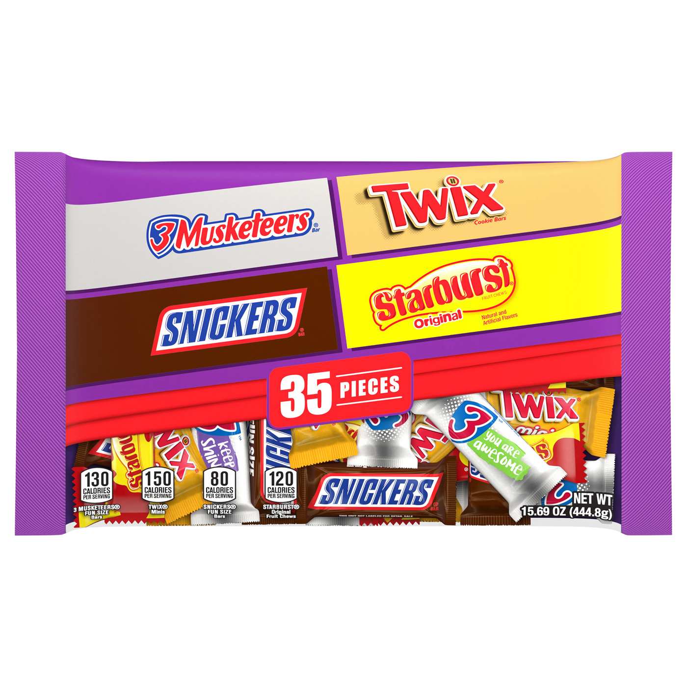Snickers, Starburst, Twix & 3 Musketeers Assorted Fun Size Candy - Shop ...
