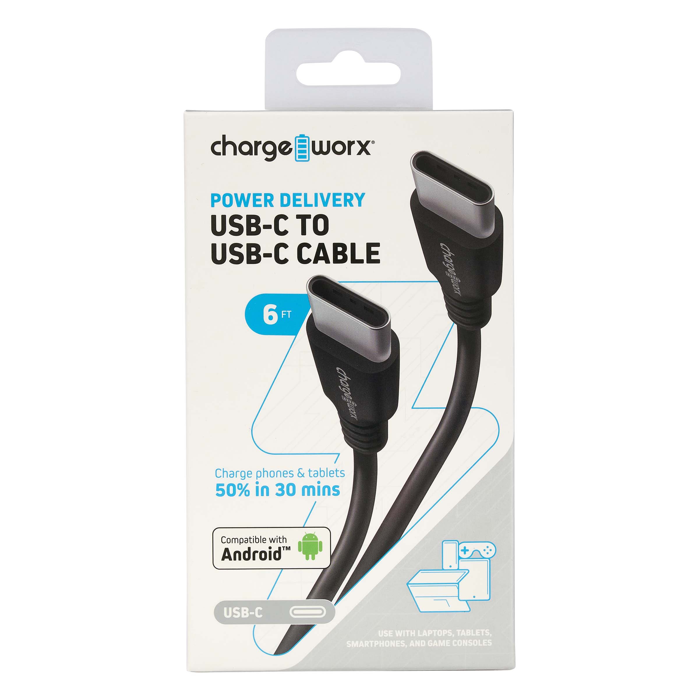 ChargeWorx Black Fast Charge USB-C Cable - Shop Connection cables at H-E-B