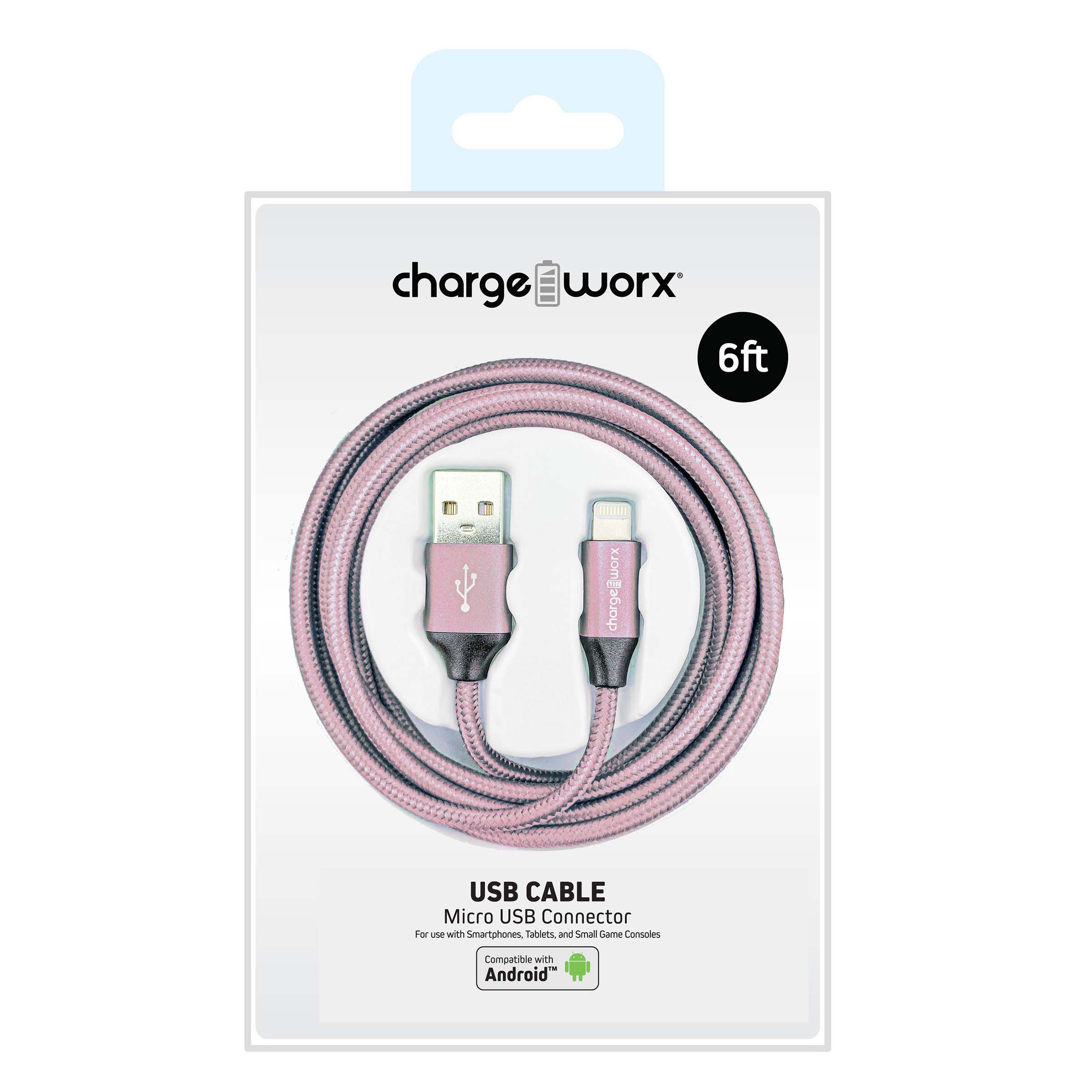 ChargeWorx Blush Micro USB Connector Cable - Shop Connection cables at ...