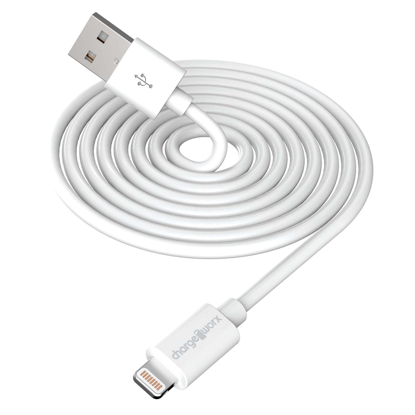 Chargeworx Charge & Sync Lightning Connector USB Cable - White - Shop Connection cables at H-E-B