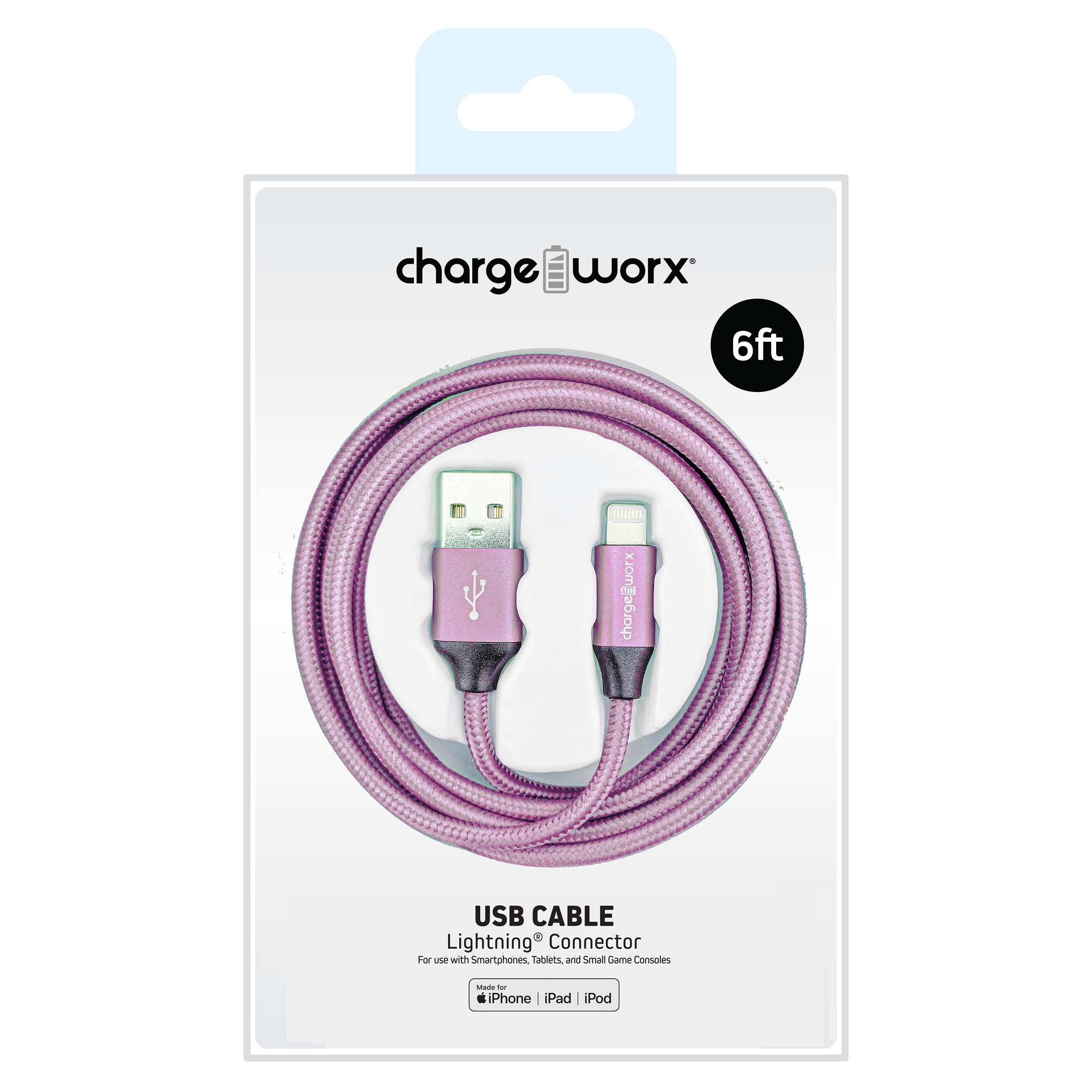 ChargeWorx Pink Lightning Connector USB Cable - Shop Connection cables ...