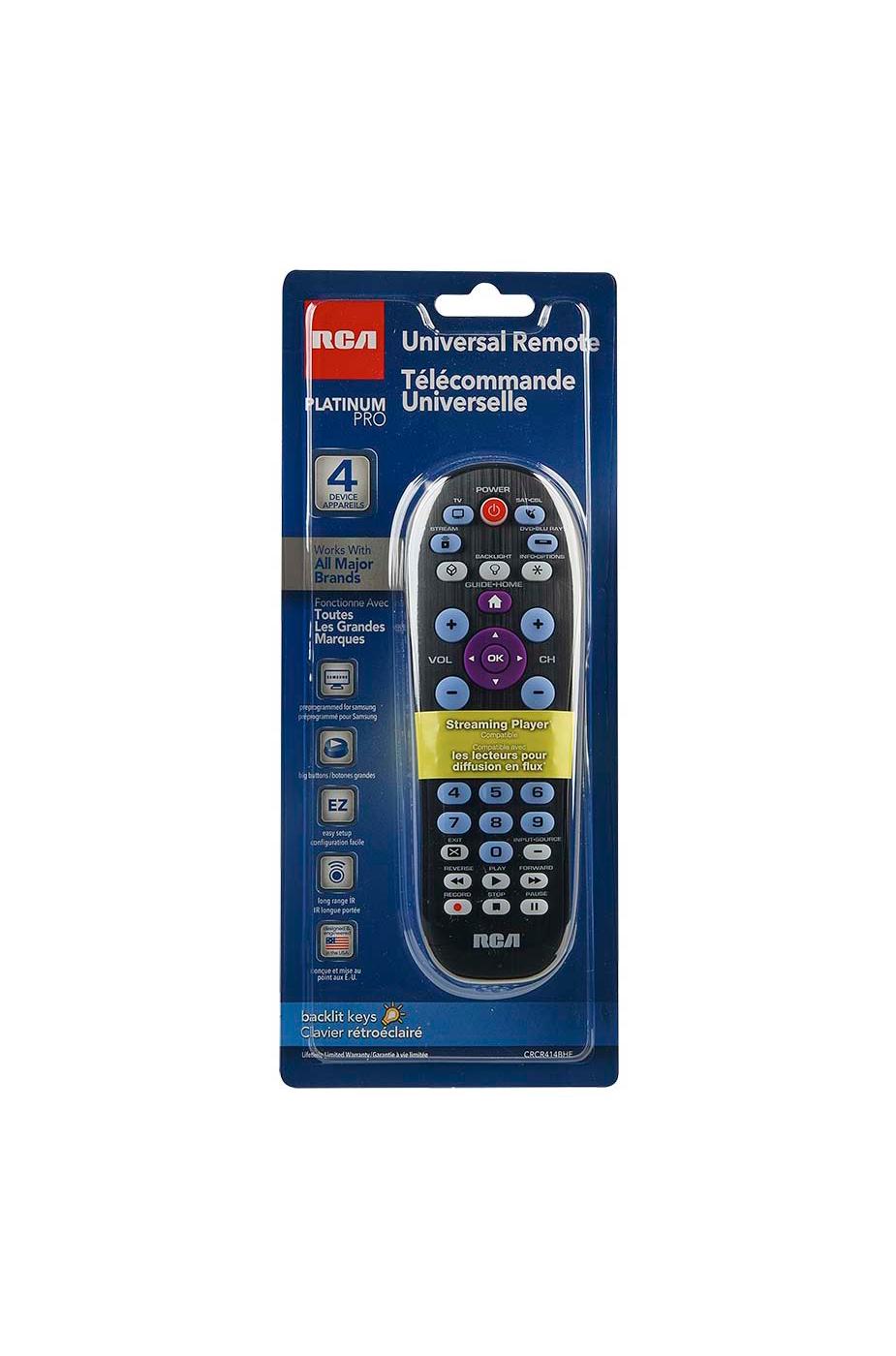 RCA PlatinumPro 4-Device Backlit Universal Streaming Remote - Shop ...