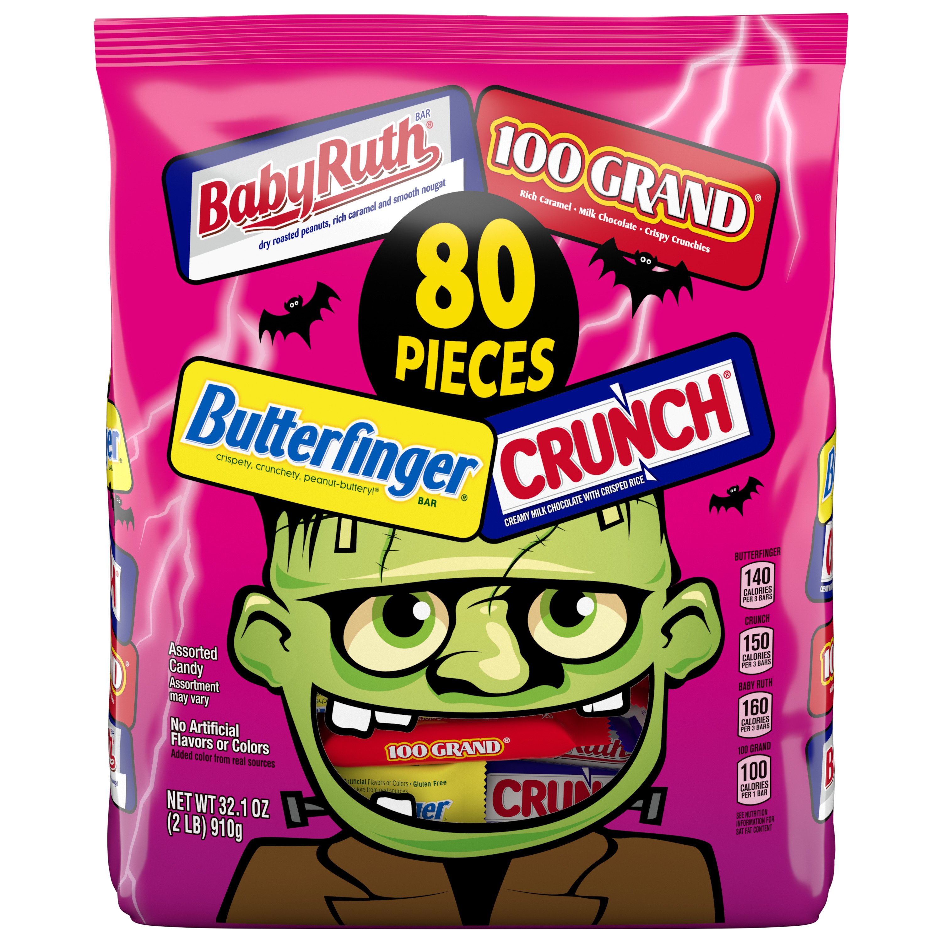 Baby Ruth,100 Grand, Butterfinger & Crunch Assorted Treat Size ...