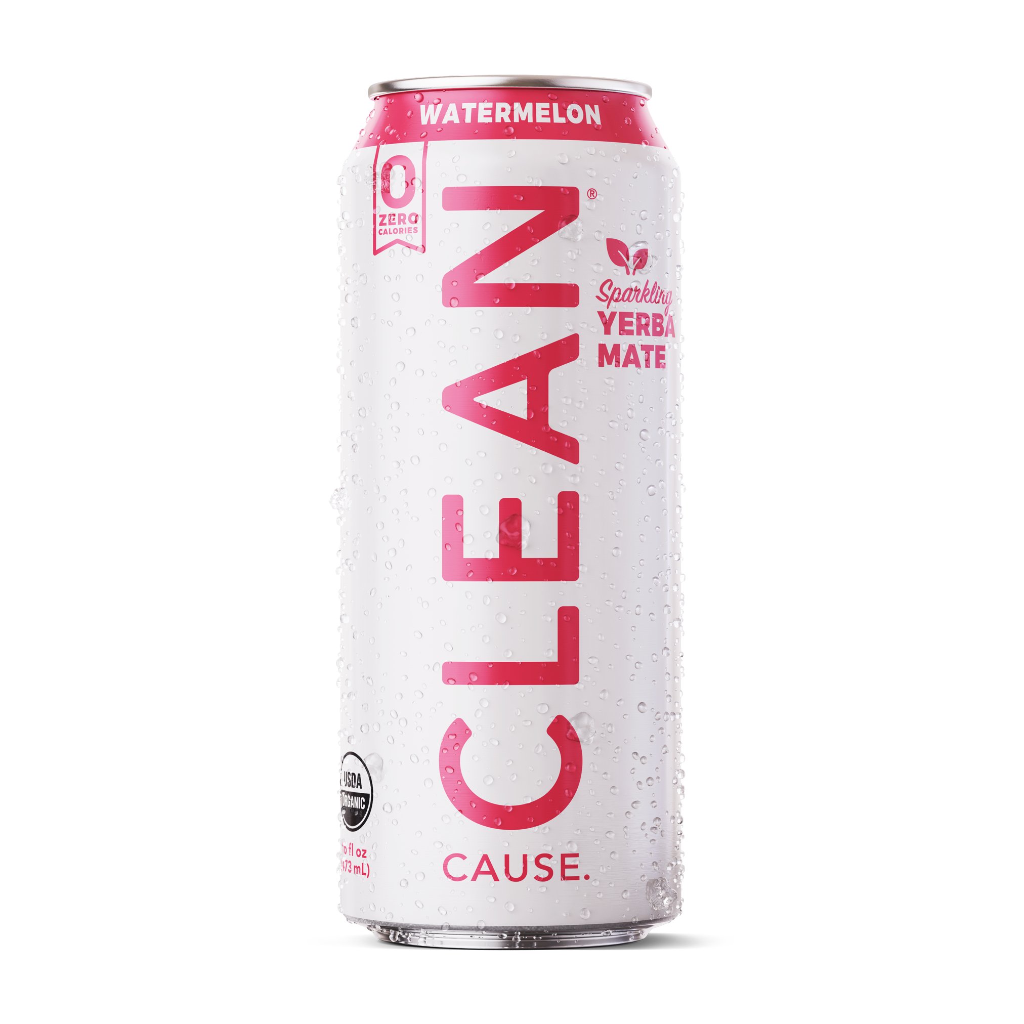 Clean Cause Zero Calorie Watermelon Sparkling Yerba Mate, 16 oz ...