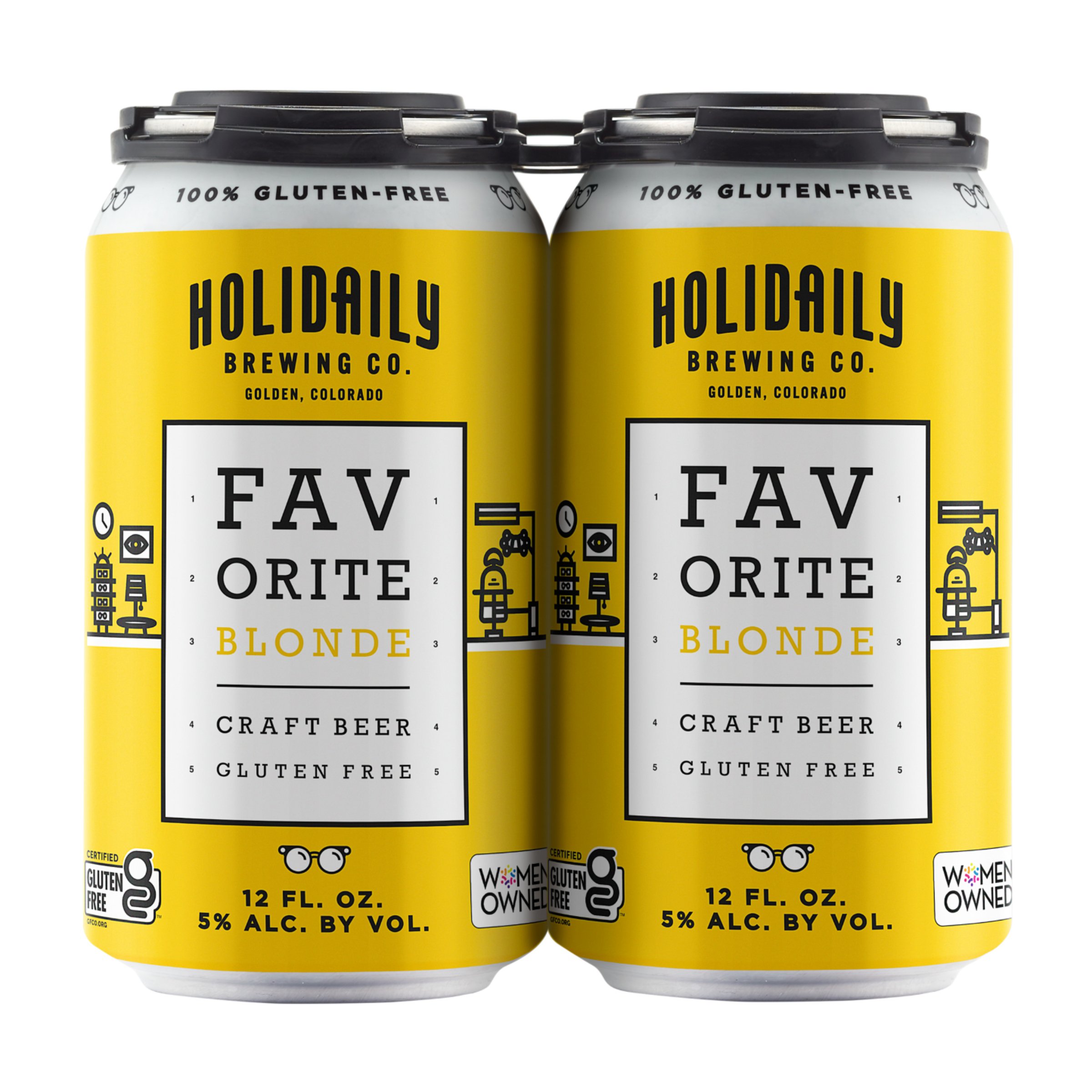 Holidaily Brewing Co. Favorite Blonde Gluten Free Craft Beer 4 pk Cans ...