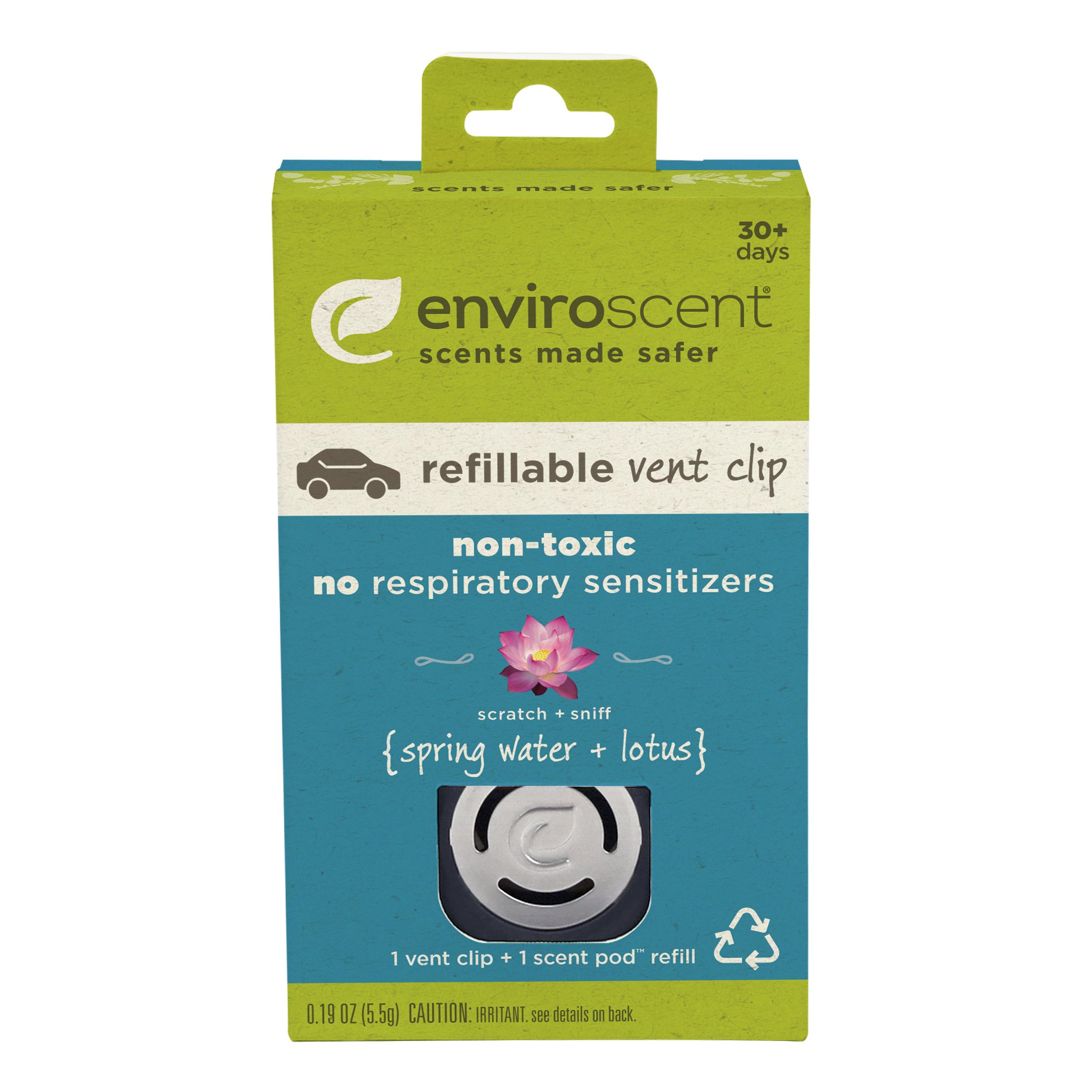 Enviroscent Spring Water & Lotus Refillable Vent Clip Kit - Shop ...