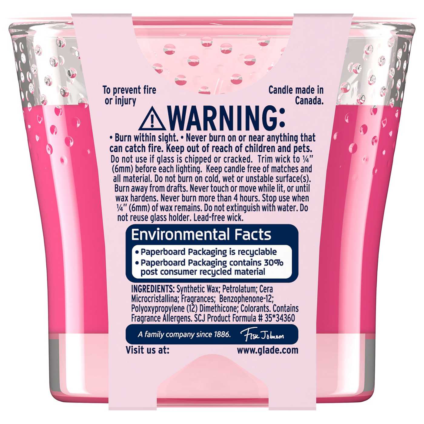 Glade Bubbly Berry Splash Candle - Shop Scented Oils & Wax at H-E-B