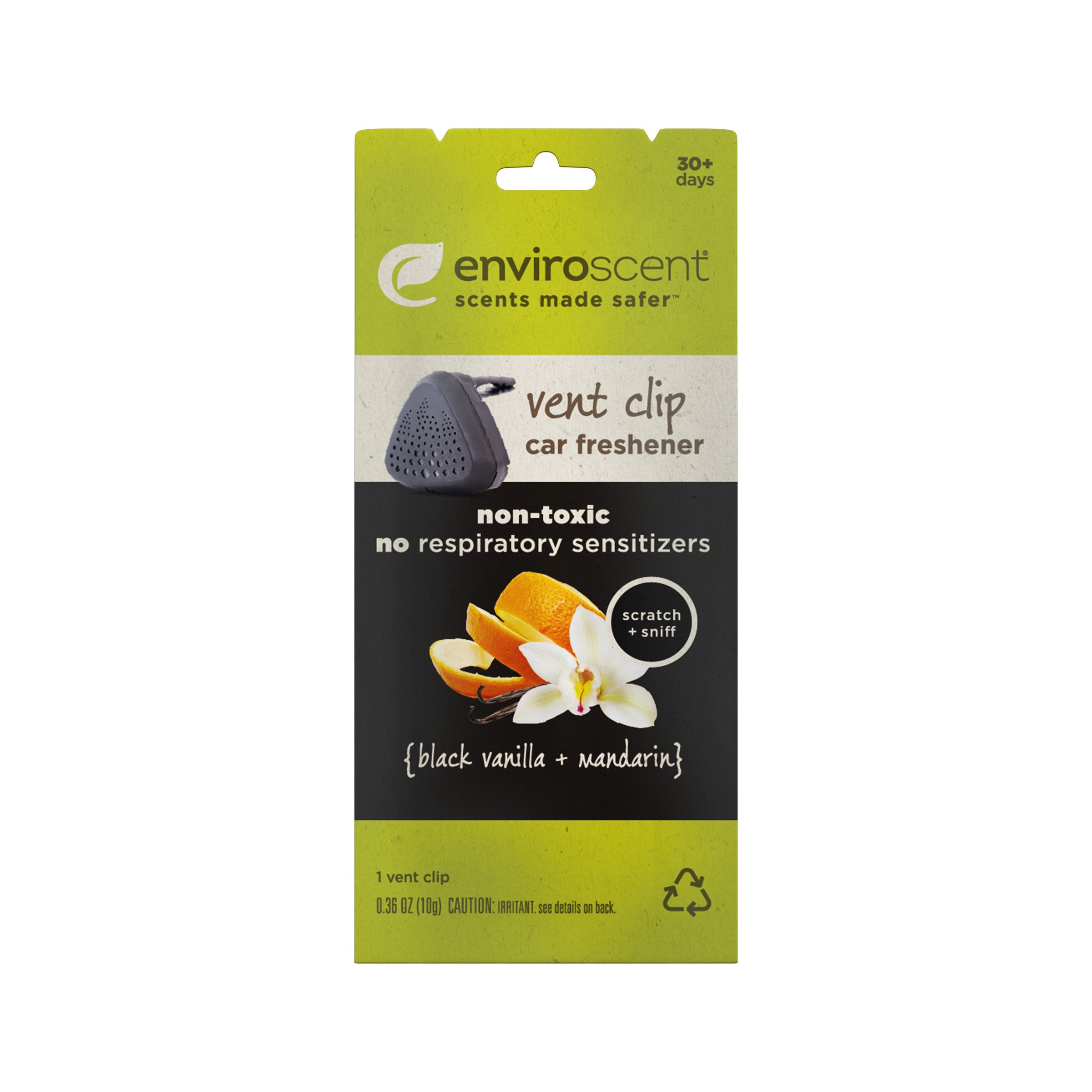 Enviroscent Car Air Freshener Vent Clip, Black Vanilla + Mandarin ...