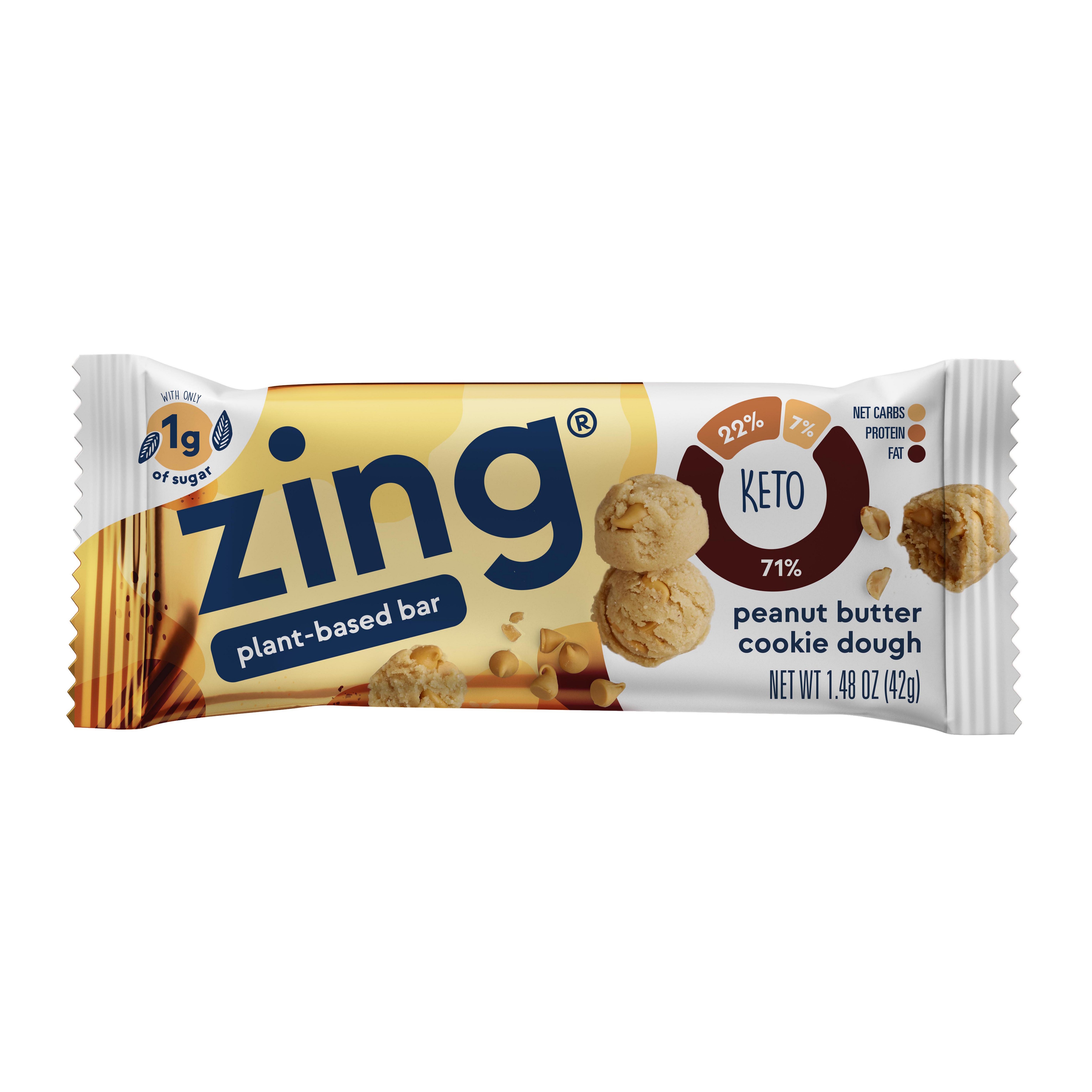 Zing Peanut Butter Cookie Dough Keto Bar - Shop Granola & snack bars at ...