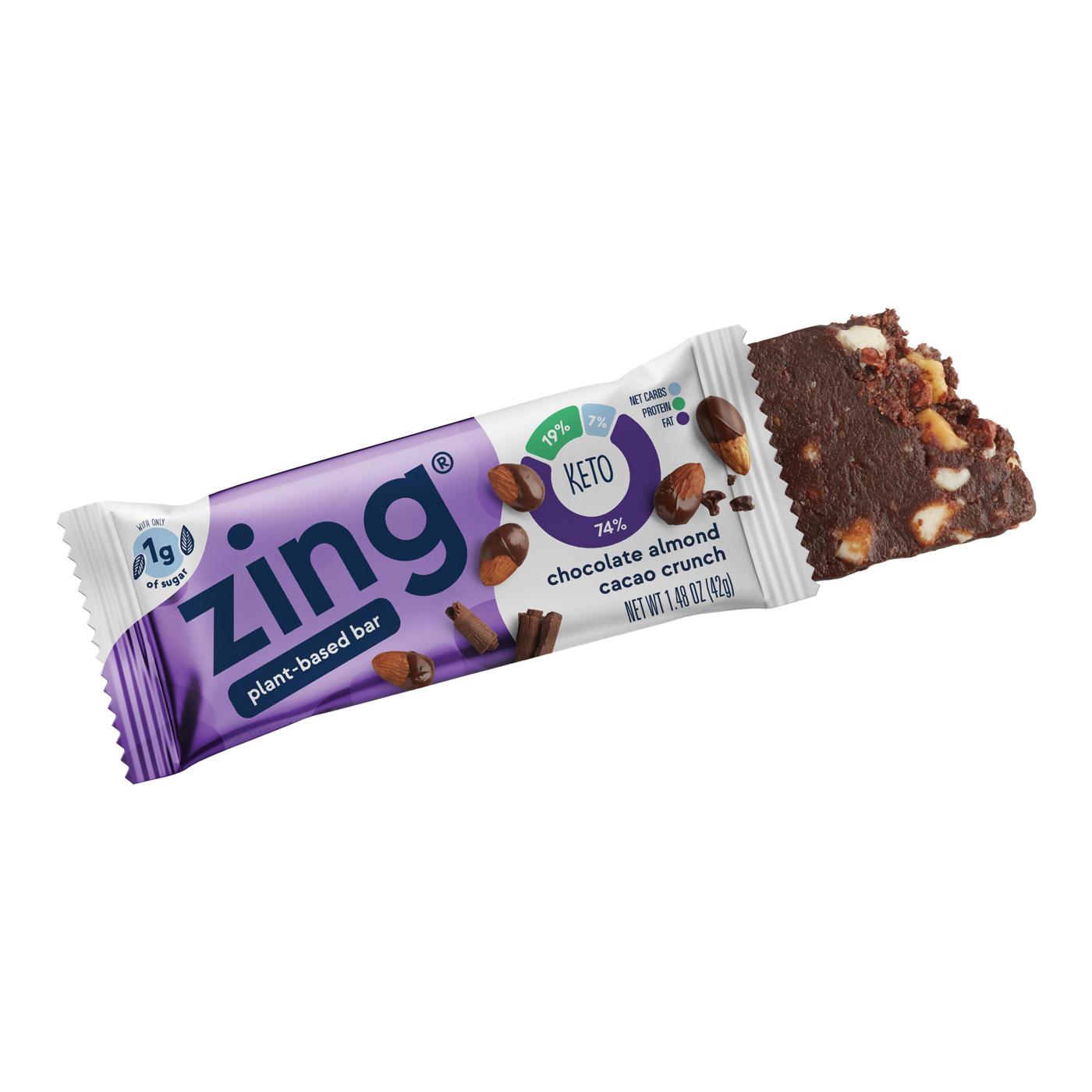 Zing Chocolate Almond Cacao Crunch Keto Bar - Shop Granola & snack bars ...