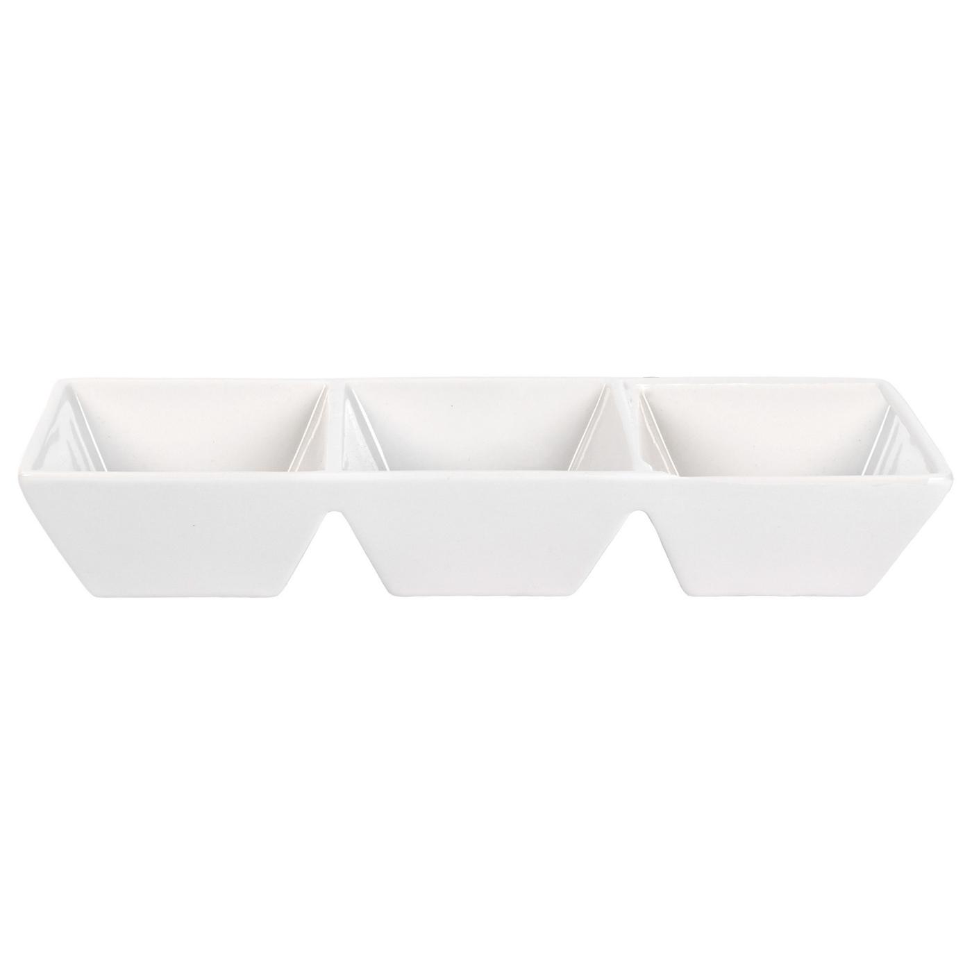 Home Essentials & Beyond White Maison Blanc 3-Section Ceramic Server ...