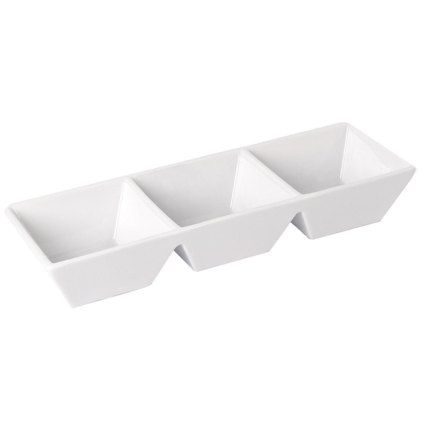 Home Essentials & Beyond White Maison Blanc 3-Section Ceramic Server ...