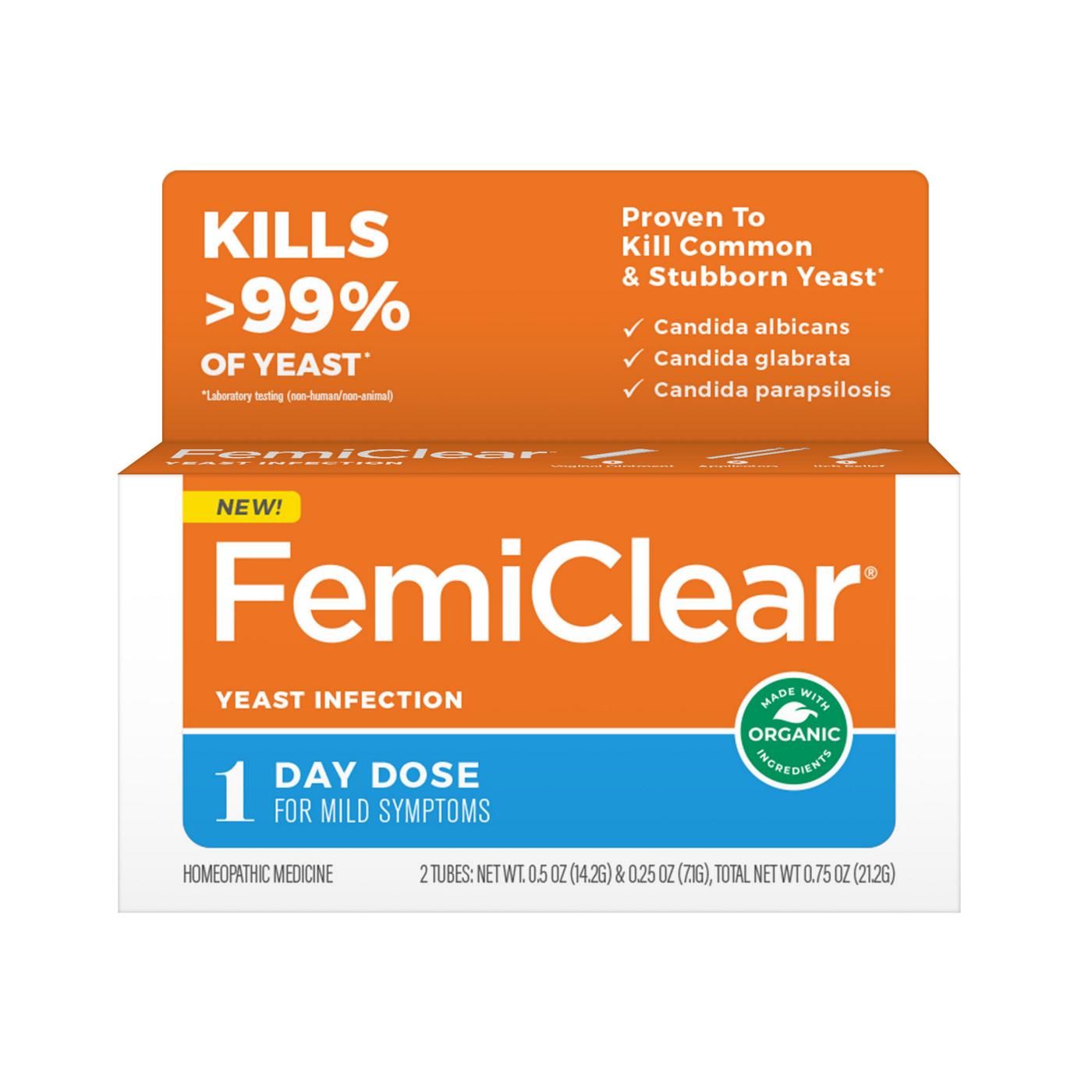 Femiclear 1 Day Vaginal Yeast Infection Treatment Shop Medicines