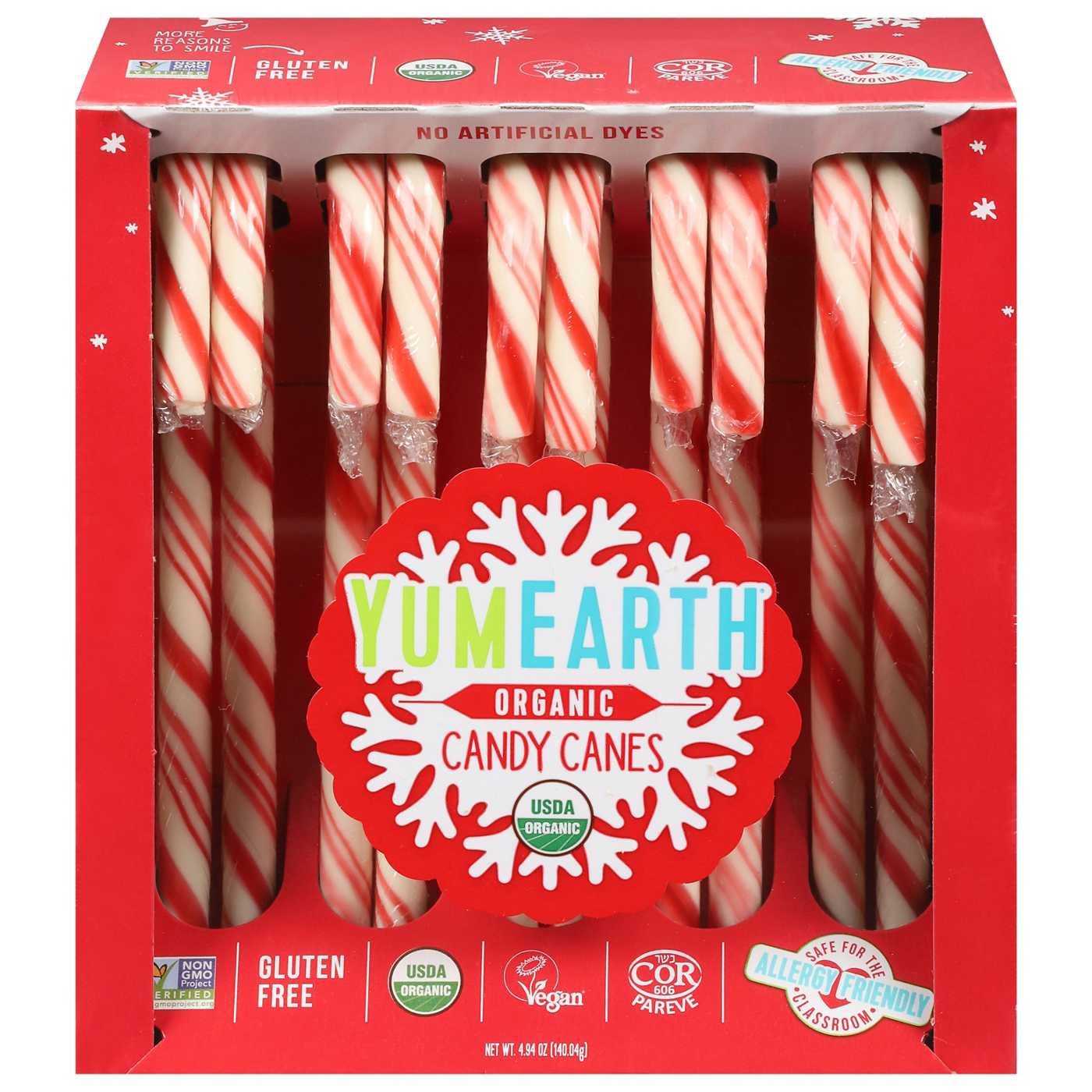 YumEarth Organic Mint Christmas Candy Canes - Shop Candy at H-E-B