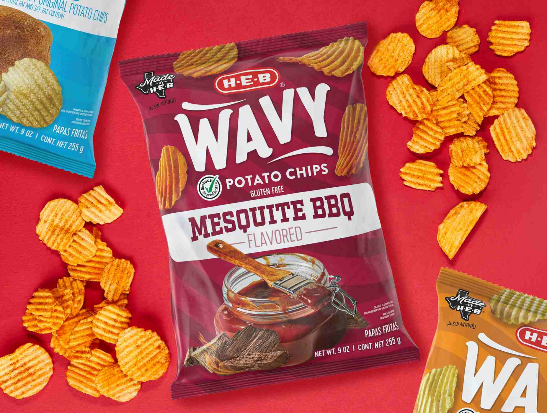 H-E-B Wavy Potato Chips - Mesquite BBQ - Shop Chips at H-E-B