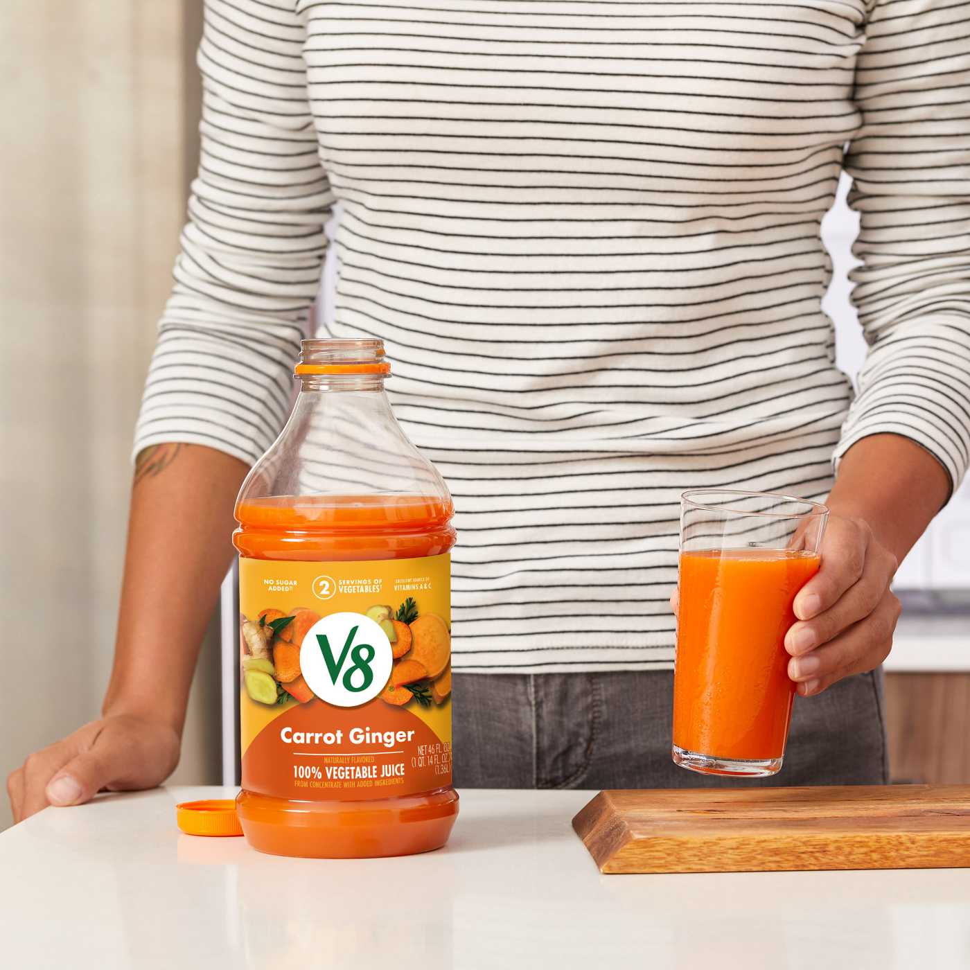 V8 Carrot Ginger 100% Vegetable Juice - Shop Juice at H-E-B