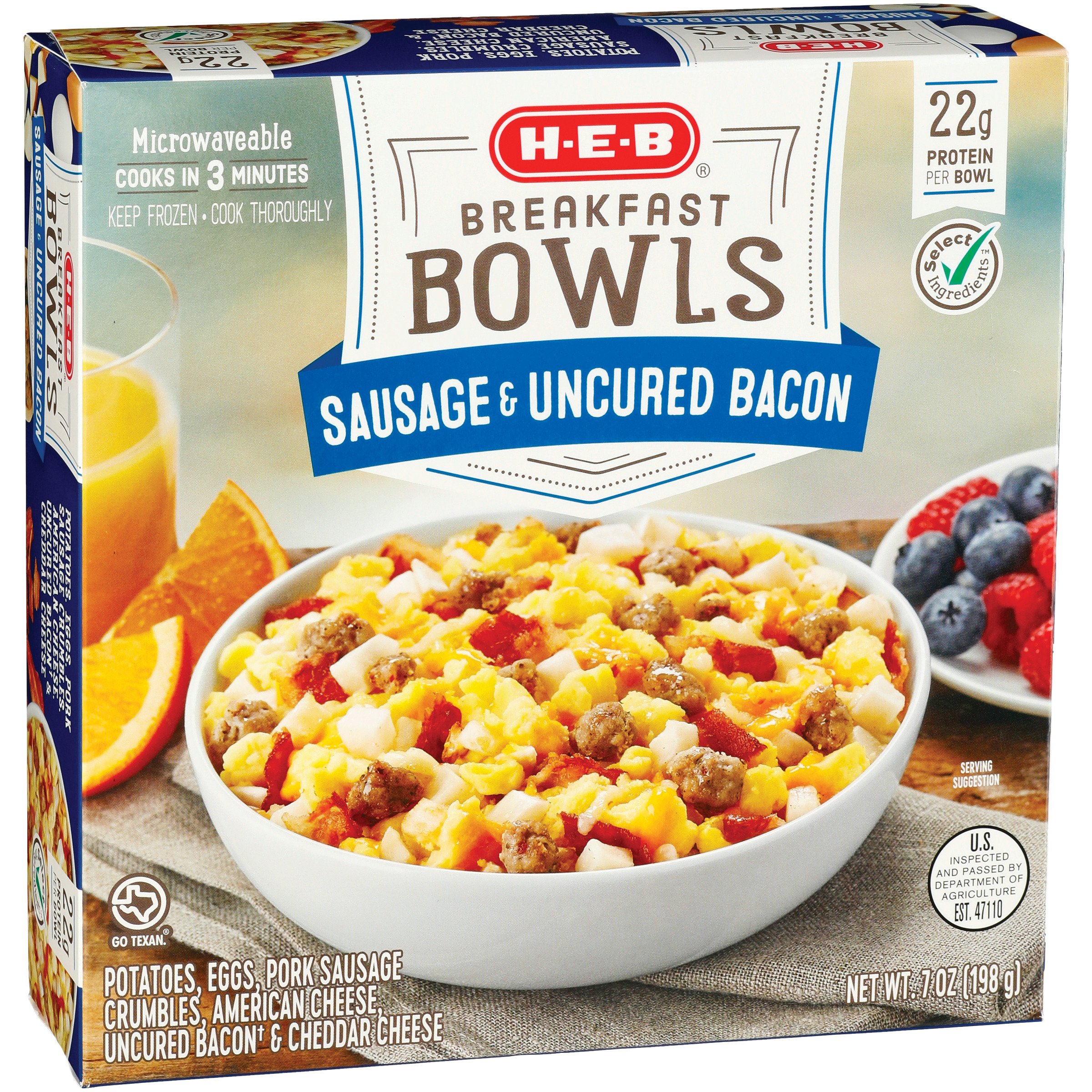 H-E-B Frozen Breakfast Bowl - Sausage & Bacon - Shop Meals & Sides at H-E-B