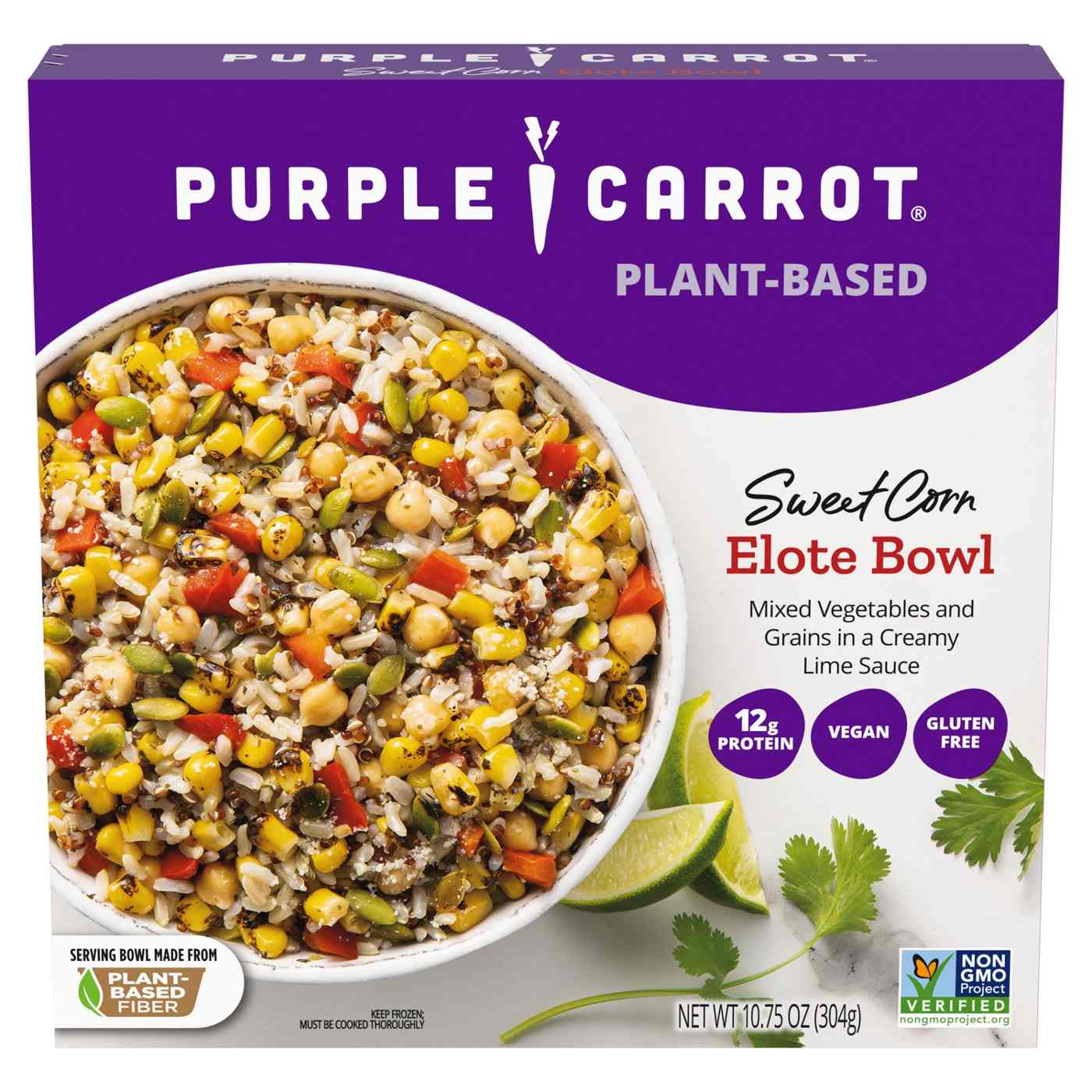 Purple Carrot Plant-Based 12g Protein Sweet Corn Elote Bowl Frozen Meal ...
