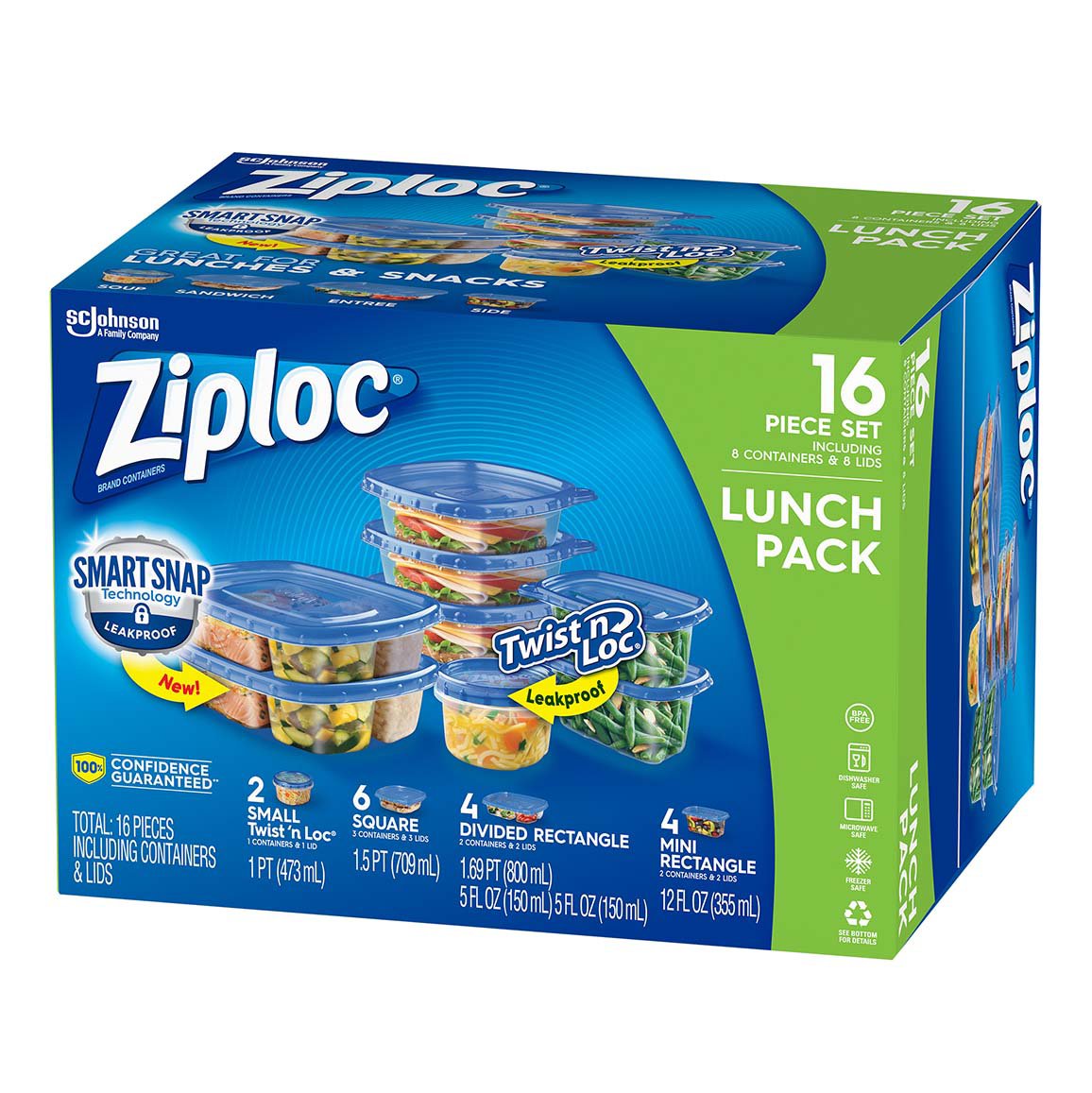 Ziploc Twist 'n Loc Container Variety Lunch Pack - Shop Food storage at ...