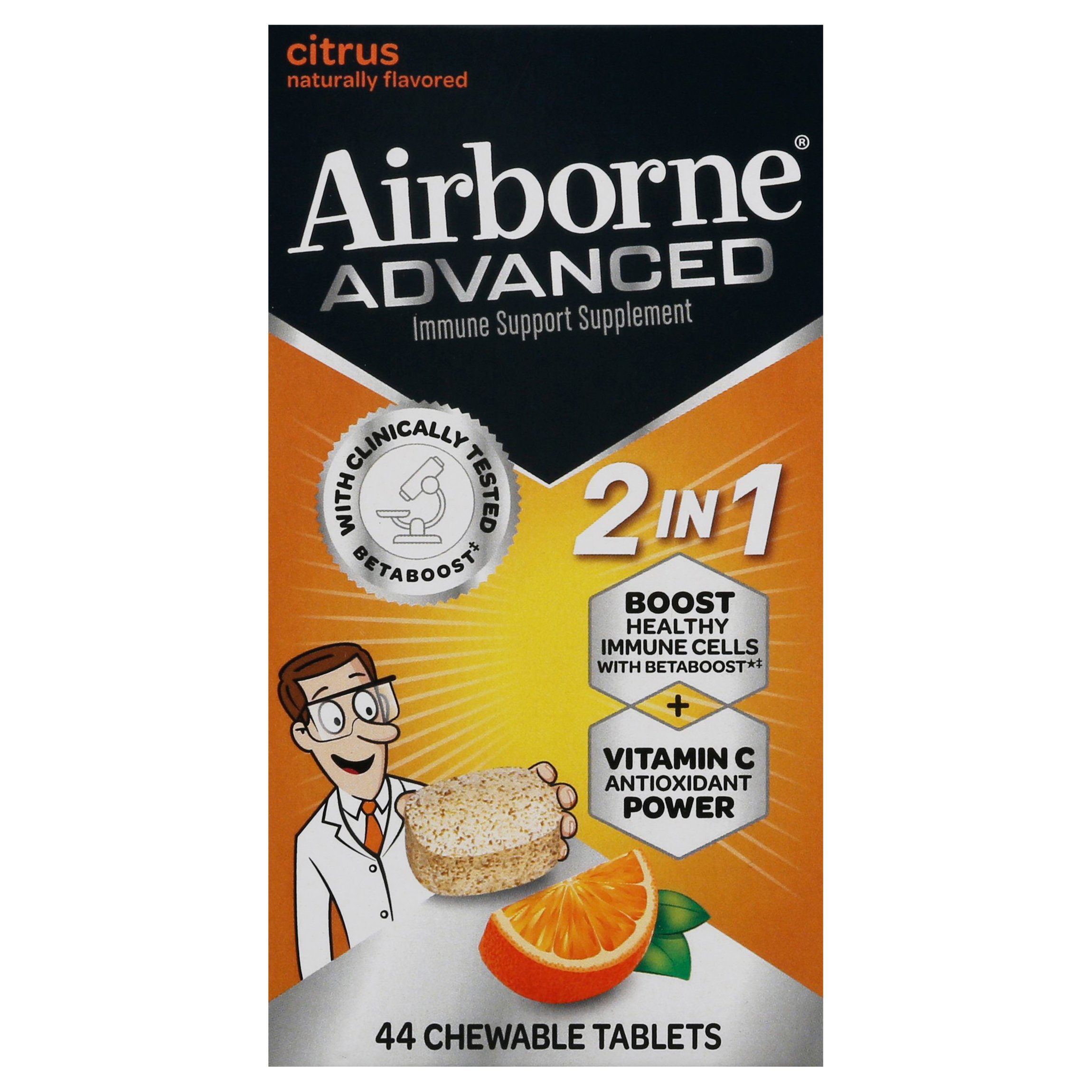 Airborne Advanced 2 in 1 Immune Support Supplement Citrus Flavor - Shop ...