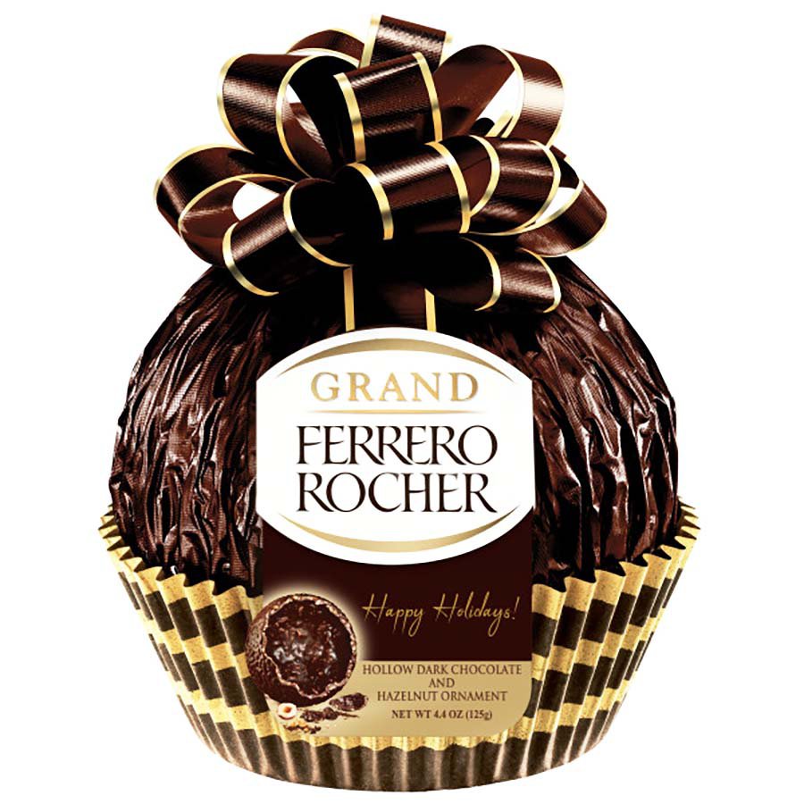 Ferrero Rocher Grand Hollow Dark Chocolate & Hazelnut Holiday Ornament ...