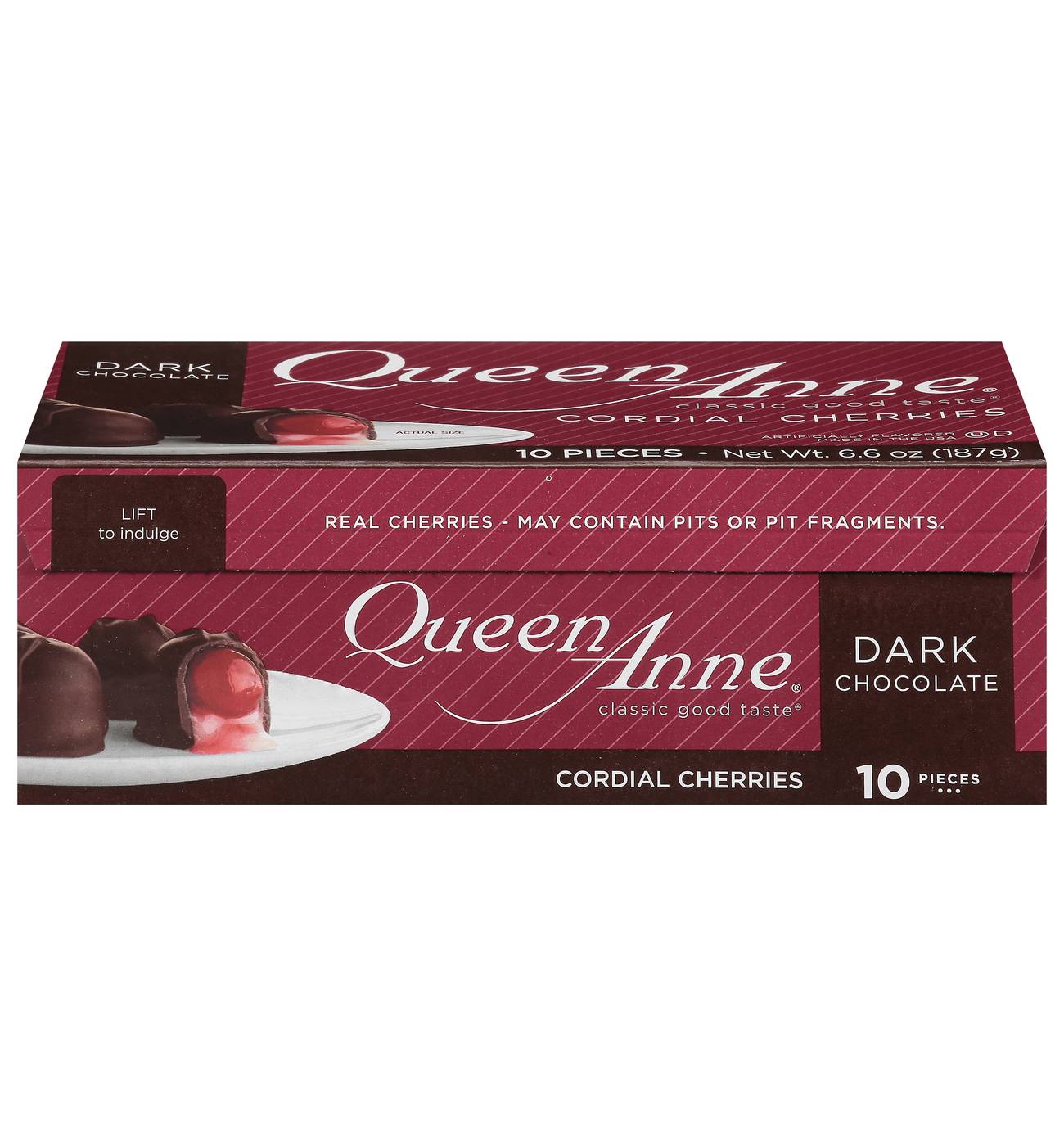 Queen Anne Dark Chocolate Cordial Cherries, 10 pc - Shop Candy at H-E-B