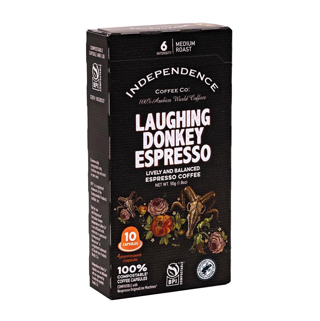 Independence Coffee Laugh Donkey Espresso Coffee Capsules - Shop Coffee ...