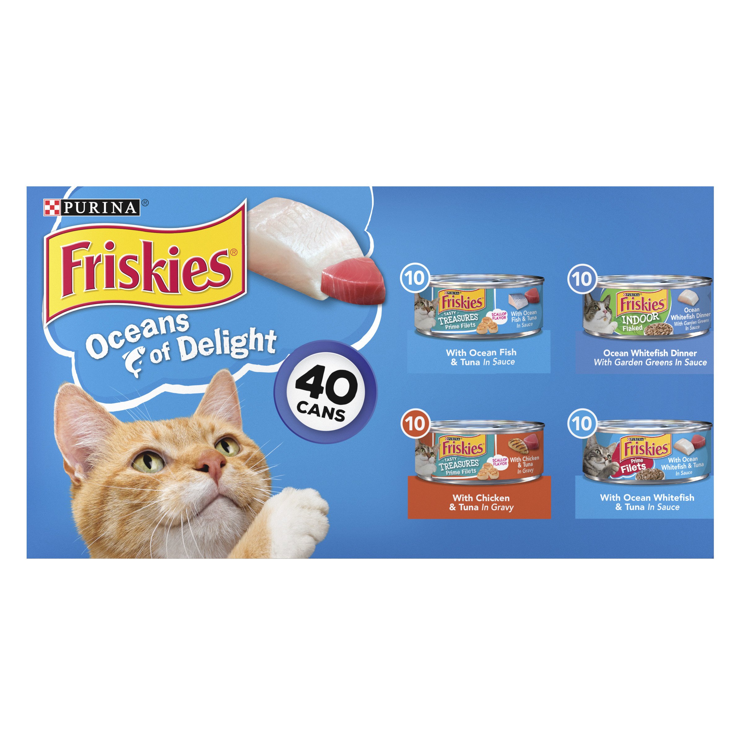 Friskies Purina Wet Cat Food Variety Pack - Oceans of Delight Flaked ...