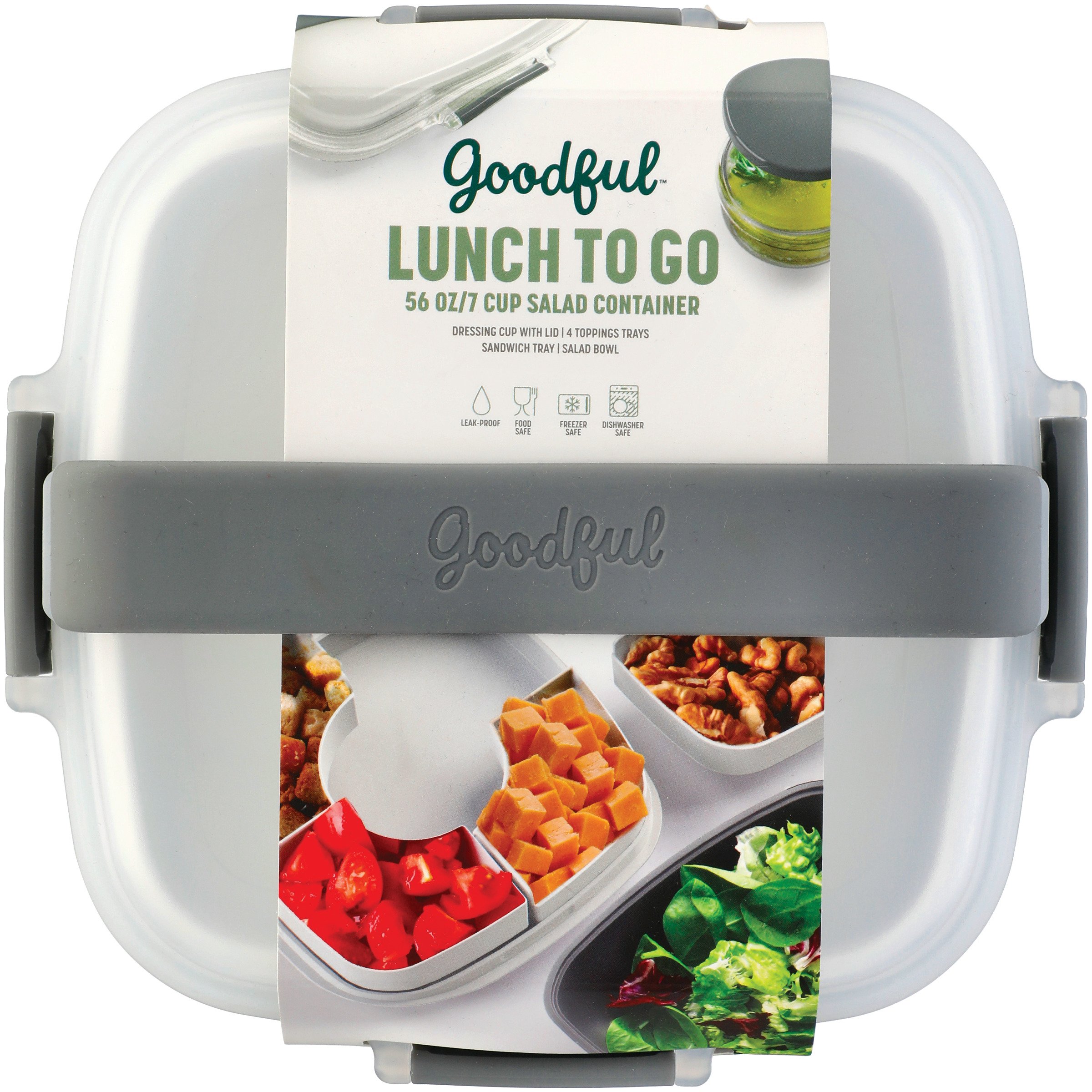 Goodful Gray Lunch To Go Salad Container System - Shop Kitchen & Dining ...