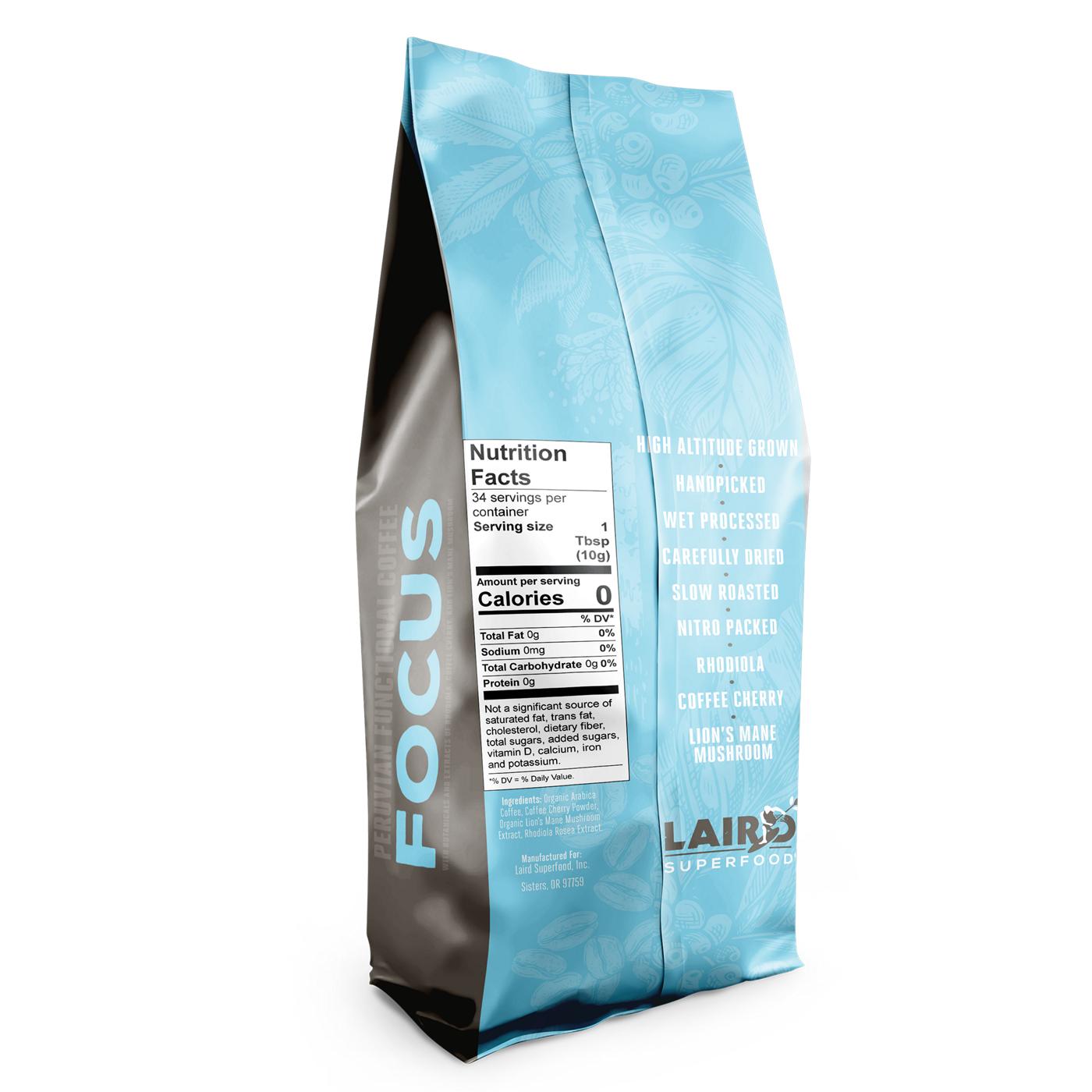 Laird Superfood Functional Coffee Focus Medium Roast Ground Coffee ...