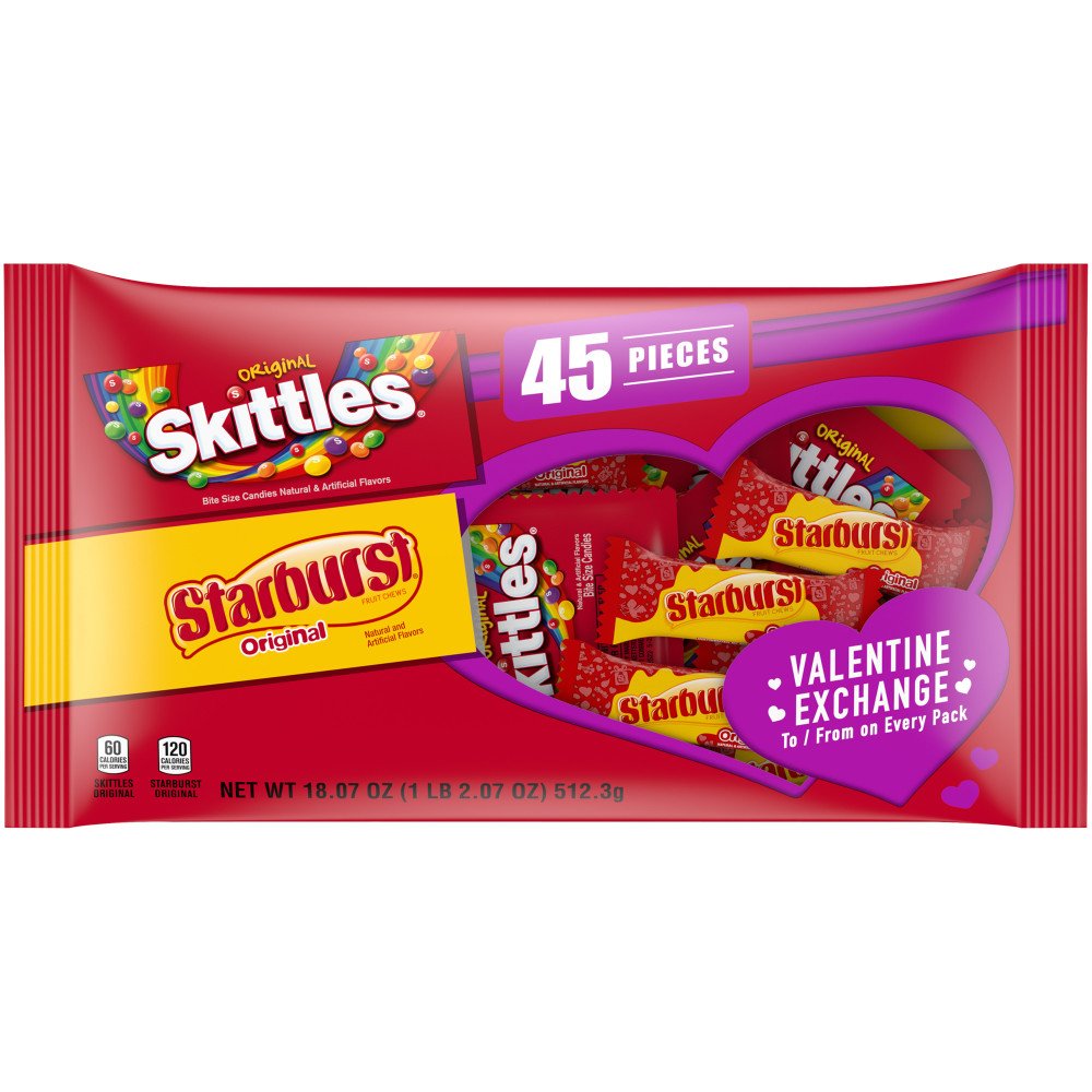 Skittles & Starburst Fun Size Valentine Exchange Candy - Shop Candy at ...