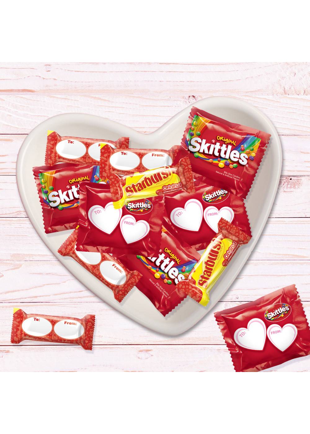 Skittles & Starburst Fun Size Valentine Exchange Candy - Shop Candy at ...