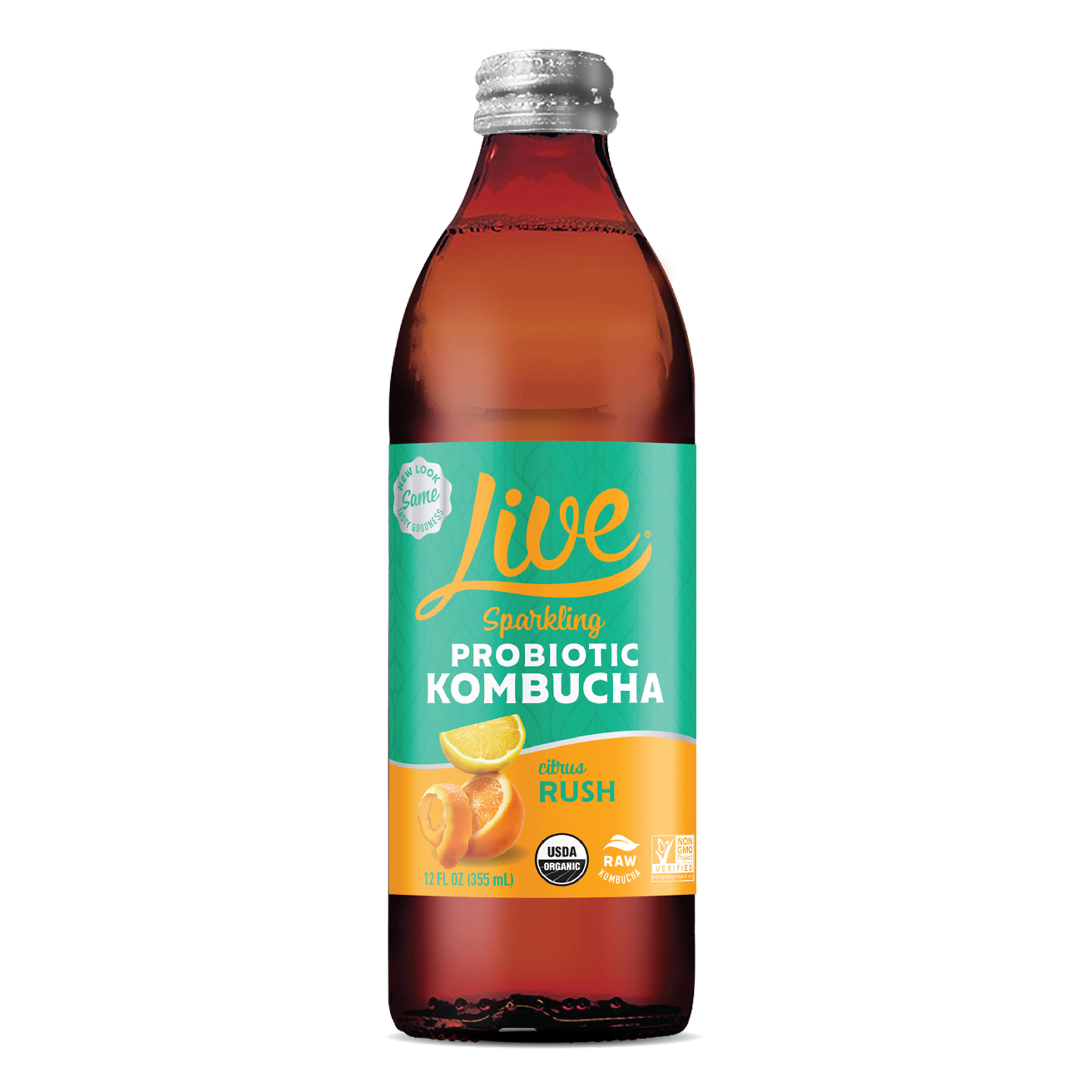 Live Soda Citrus Rush Sparkling Probiotic Kombucha - Shop Tea at H-E-B