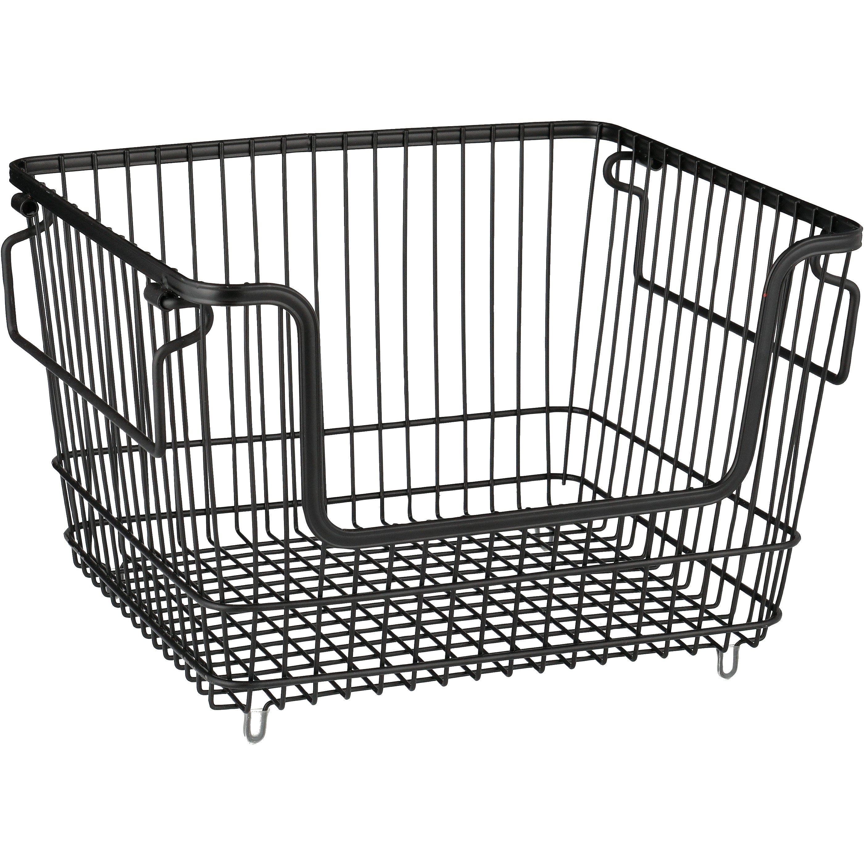 Destination Holiday Black Metal Wire Stacking Basket - Shop Closet ...