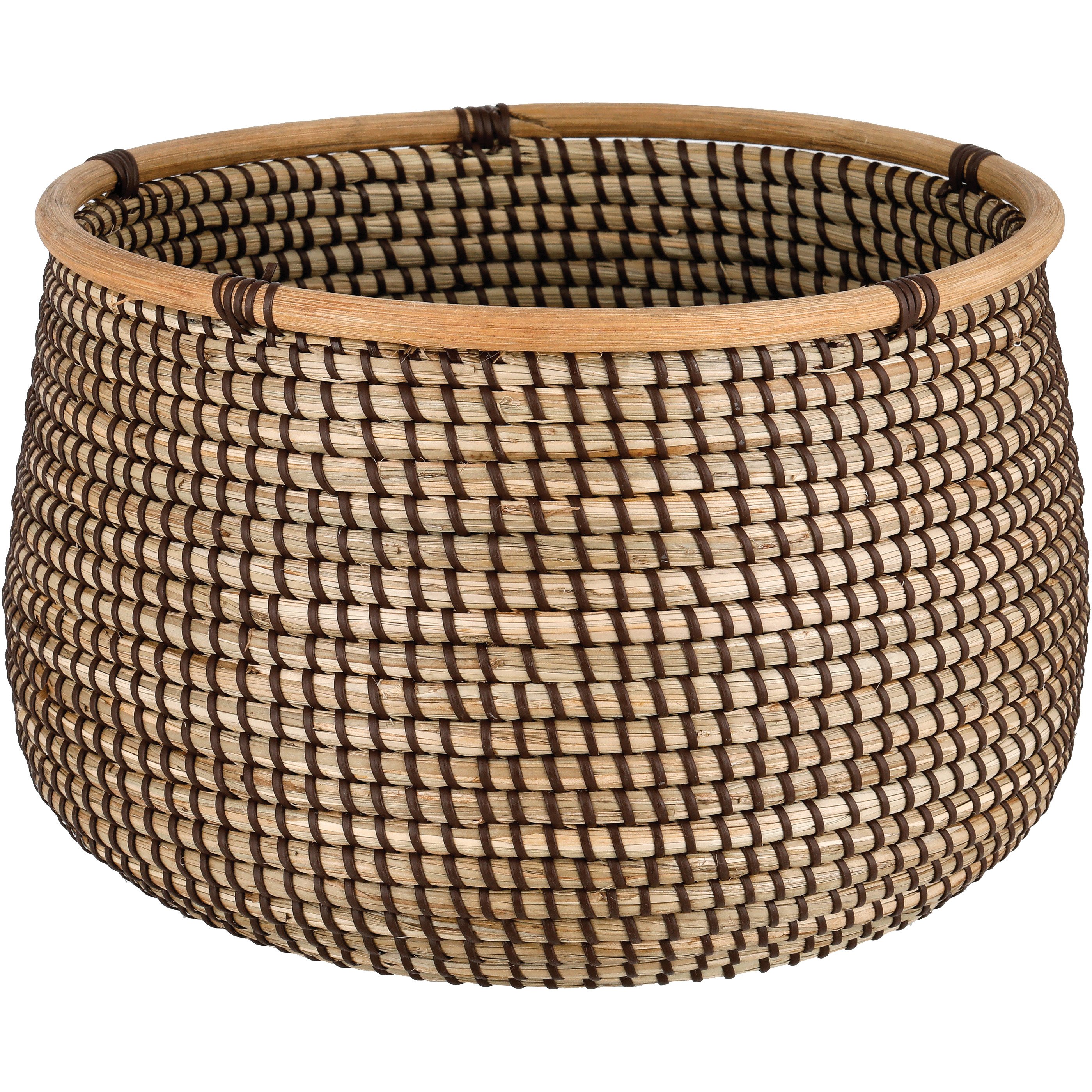 Haven + Key Seagrass Basket with Rattan Rim - Shop Seasonal decor at H-E-B