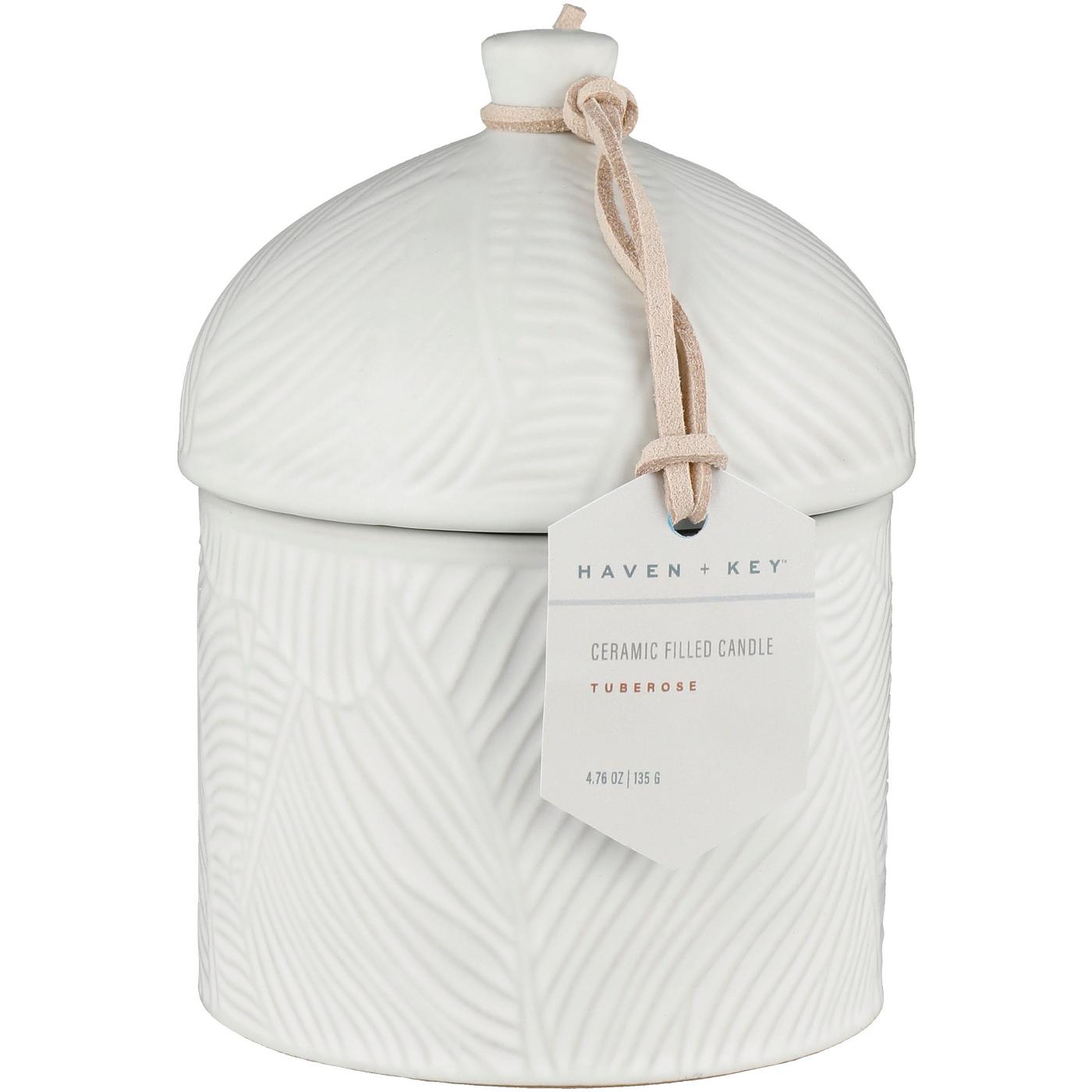 Haven + Key Tuberose Scented Ceramic Candle - Shop Candles at H-E-B