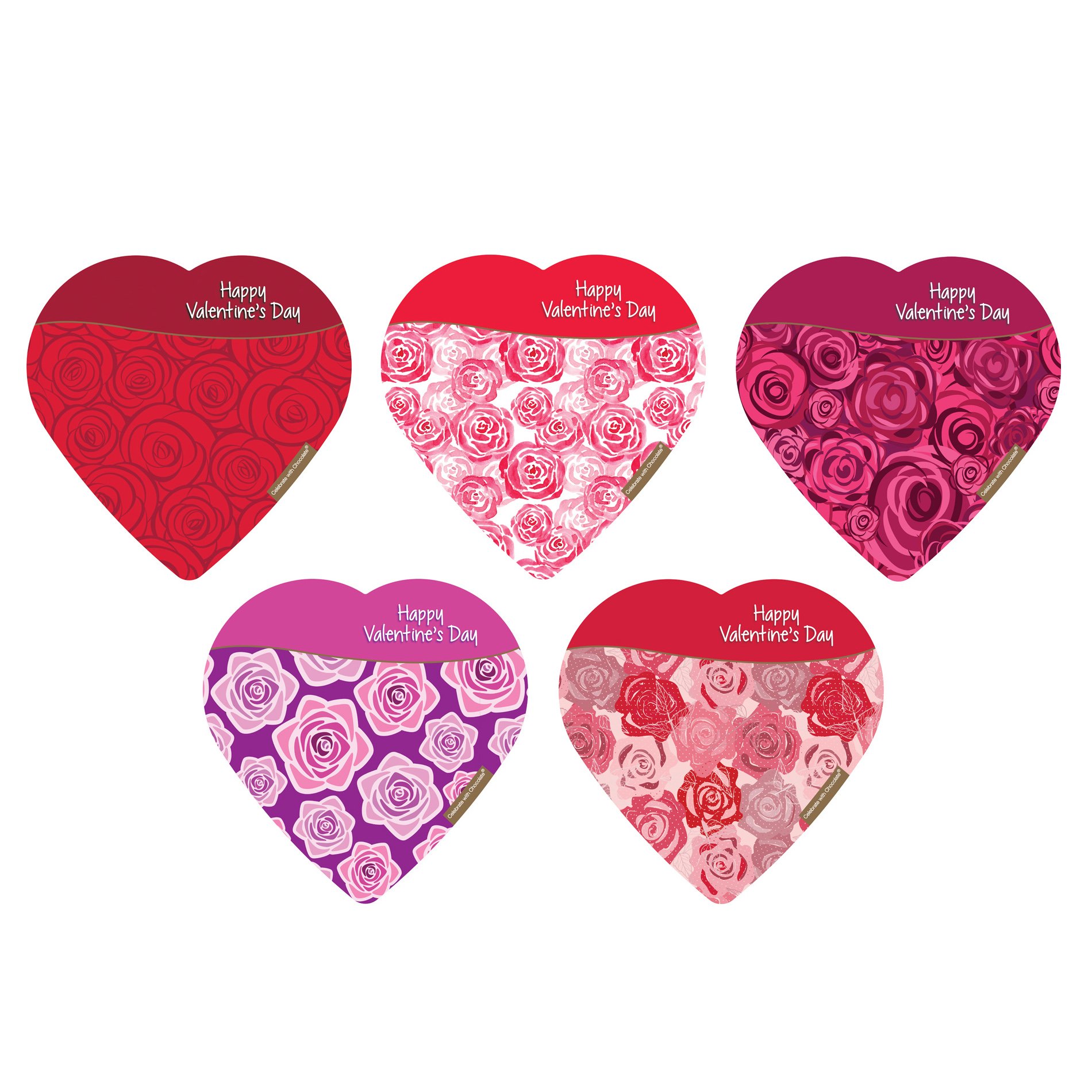 Elmer's Candy Assorted Chocolates Valentine Rose Heart Shape Gift Box ...