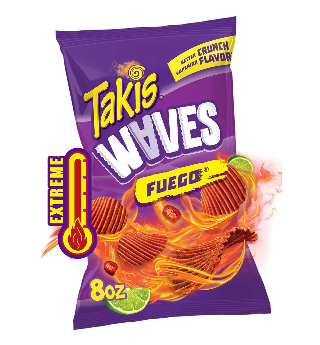 Takis Fuego Waves Sharing Size Bag - Hot Chili Pepper & Lime Wavy ...