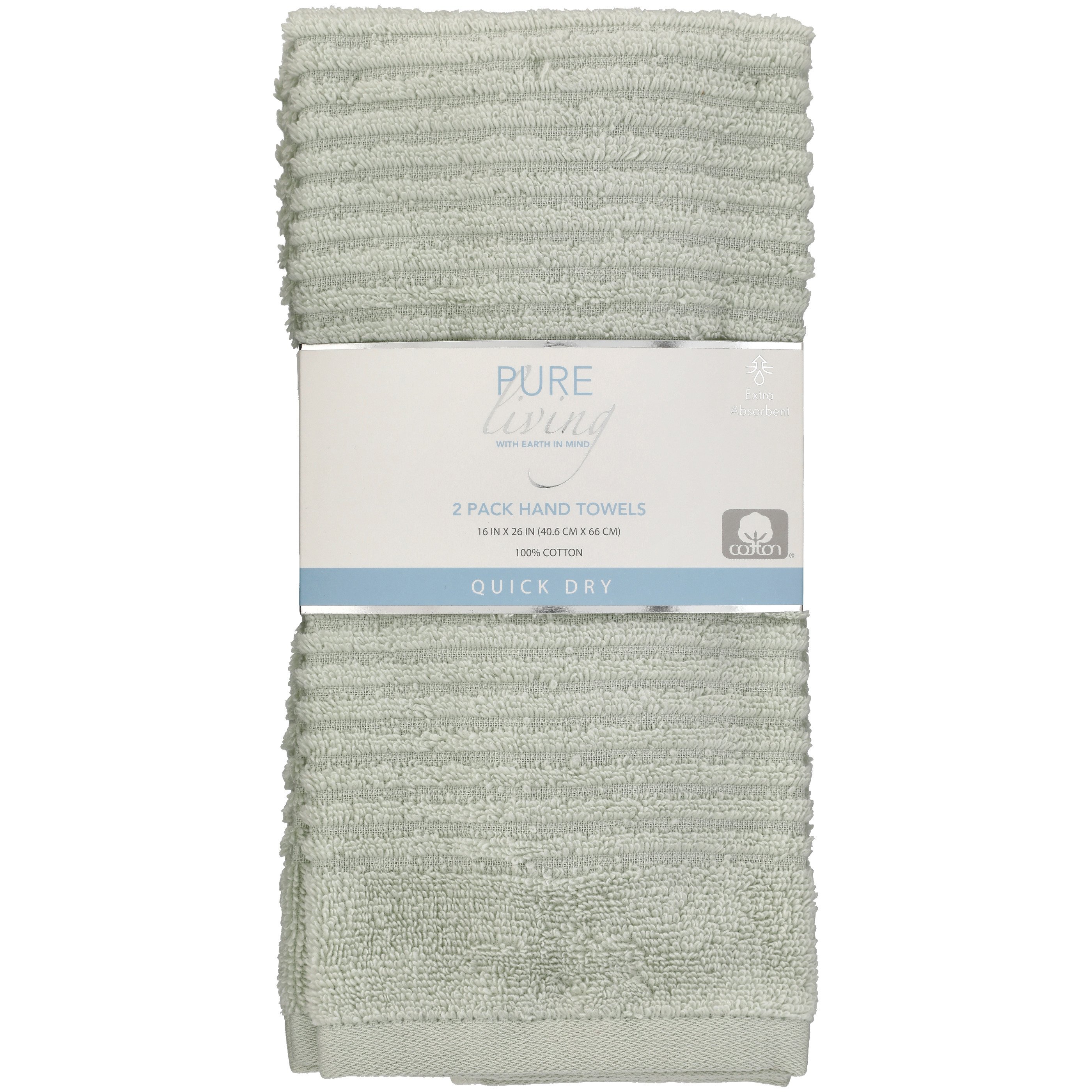 Simply Spa Pure Living Sage Quick Dry Cotton Hand Towels - Shop Towels ...