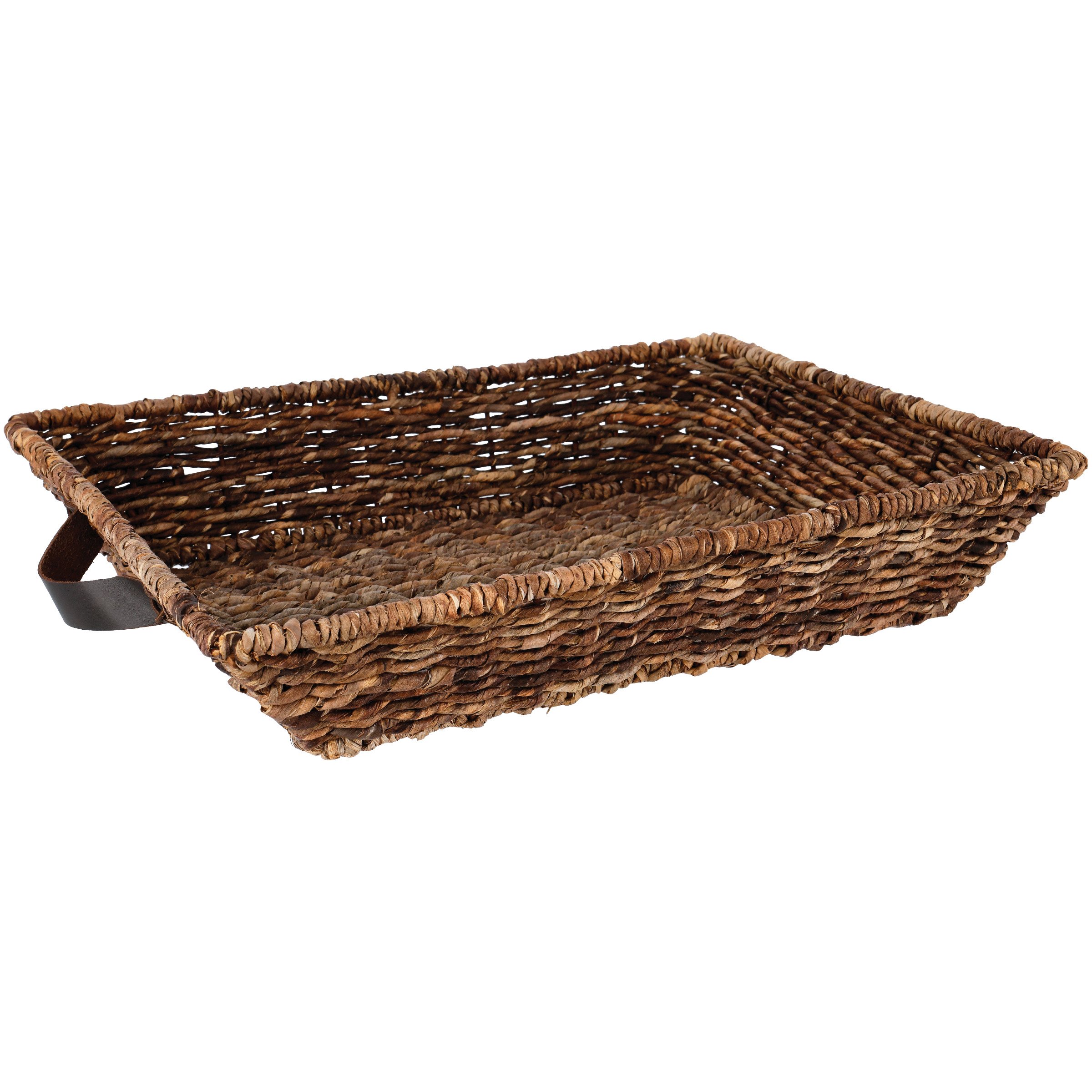 Haven + Key Rectangular Tray with Leather Handles - Brown - Shop ...