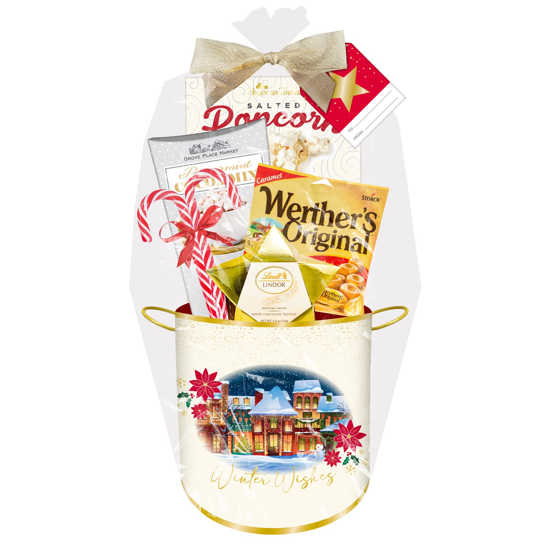 Marketplace Brands Winter Wishes Holiday Tin Gift Basket - Shop Gift ...