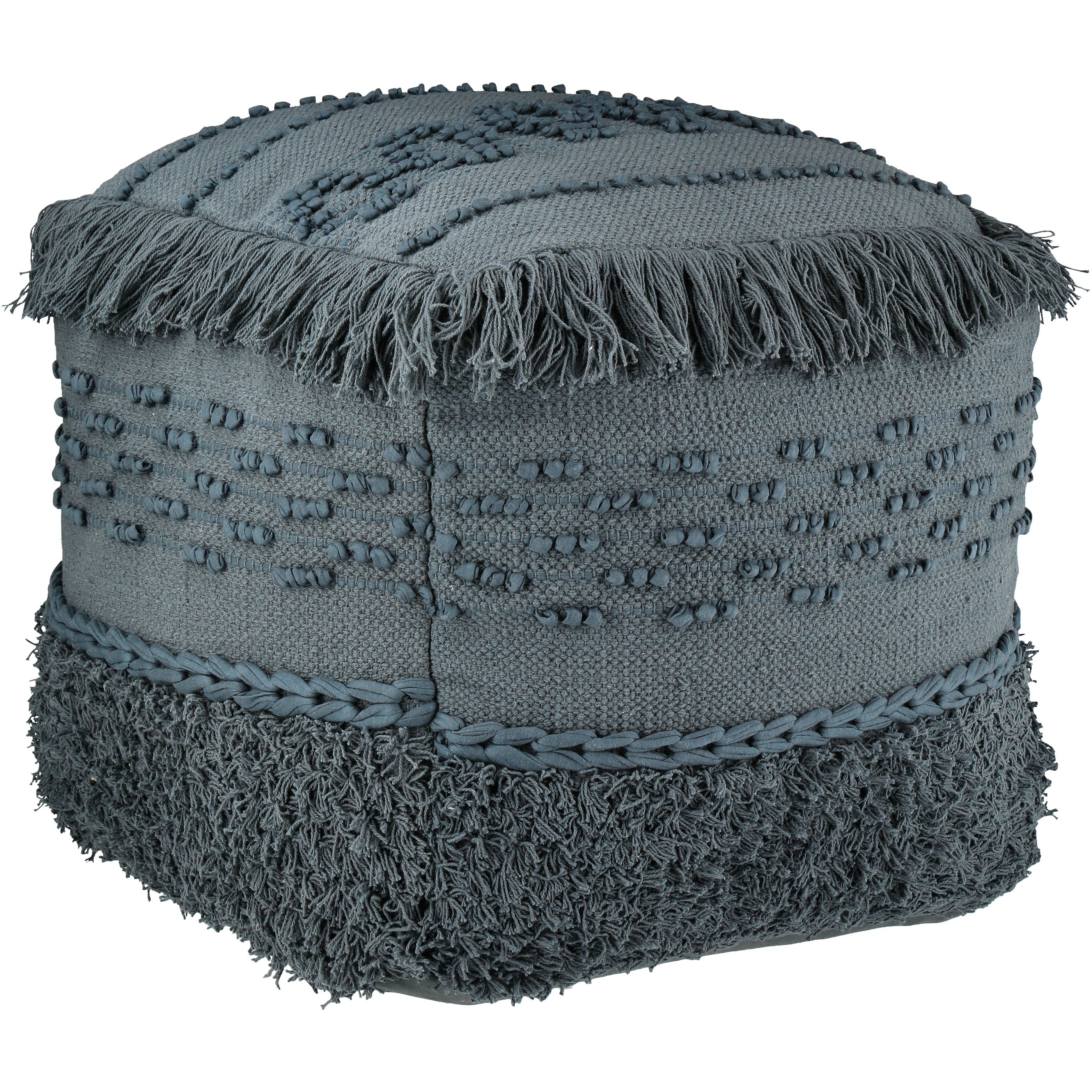 Haven + Key Large Square Pouf with Fringe - Slate Blue - Shop Seasonal ...