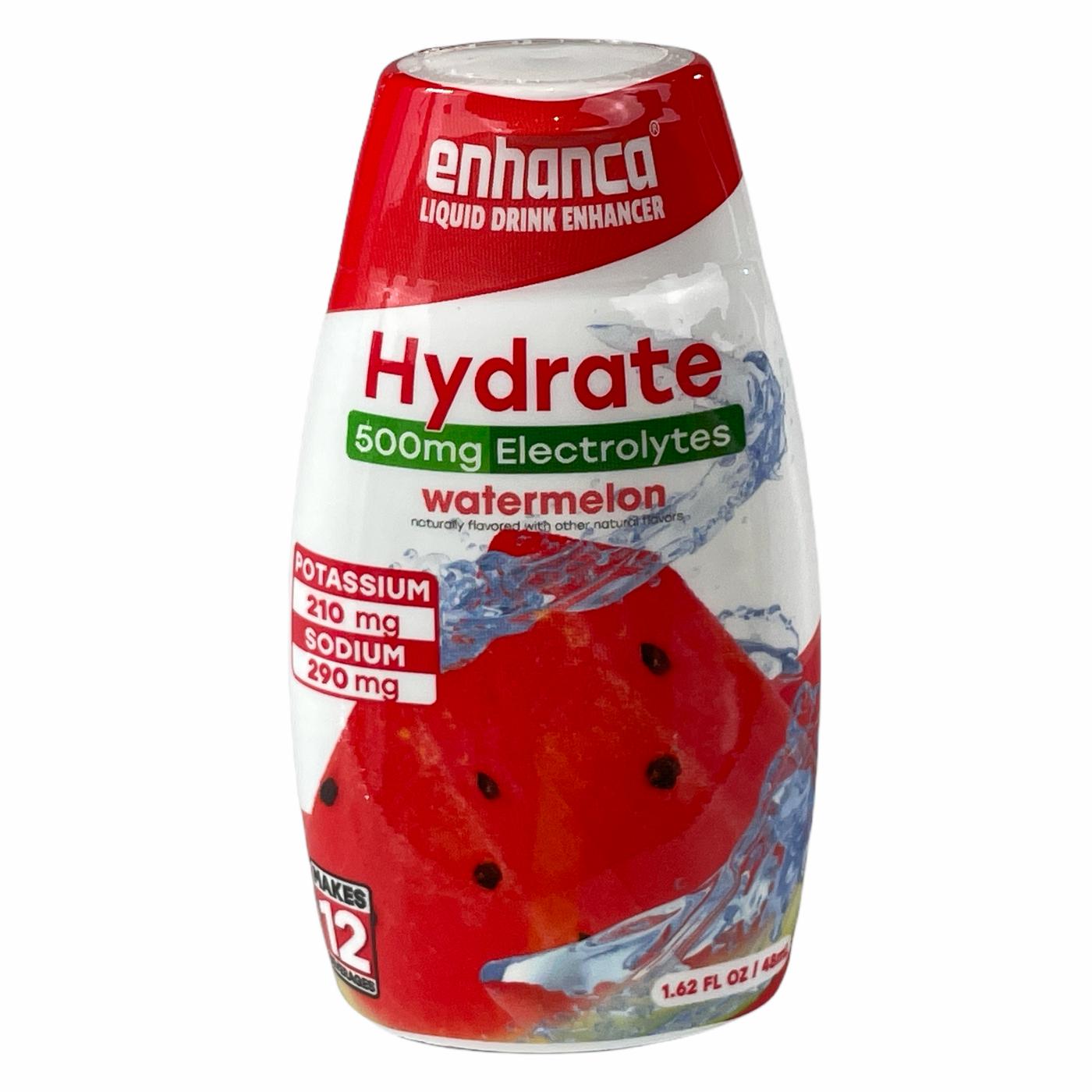 Enhanca Hydrate 500MG Electrolytes Watermelon Liquid Drink Enhancer ...
