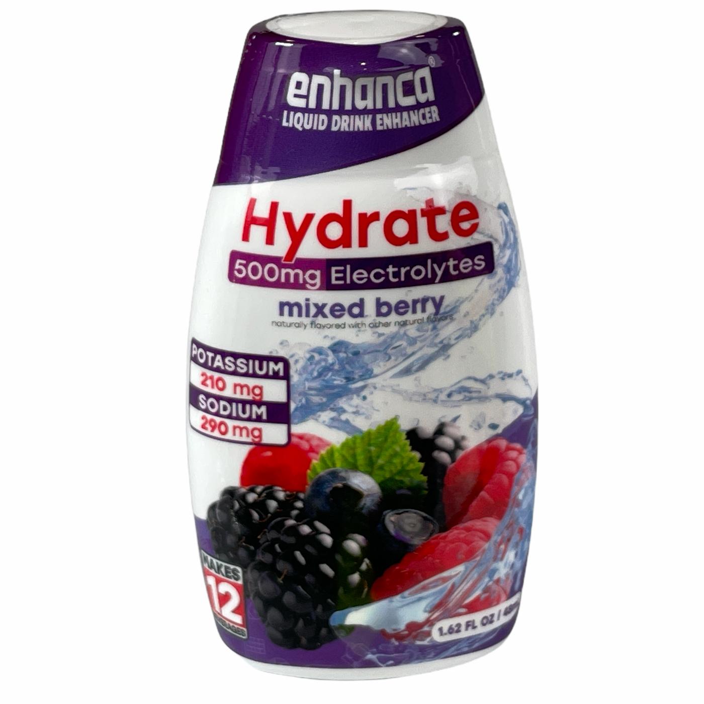 Enhanca Hydrate 500MG Electrolytes Mixed Berry Liquid Drink Enhancer ...