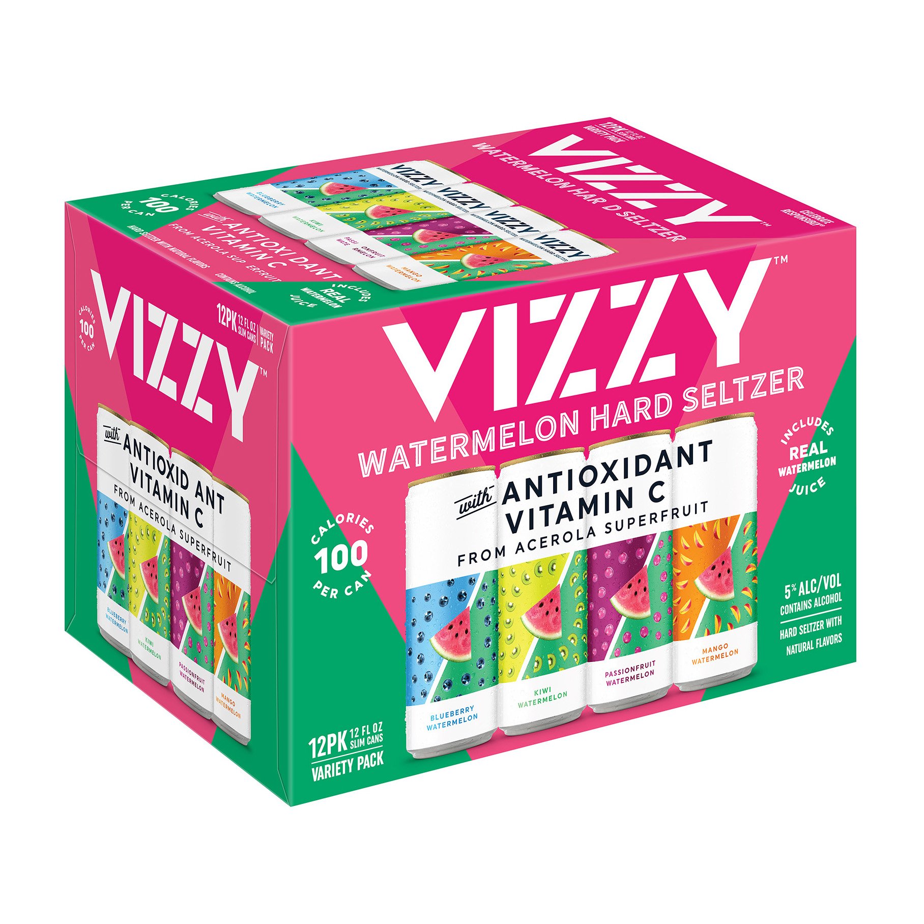 Vizzy Watermelon Hard Seltzer Variety Pack 12 oz Cans - Shop Beer ...